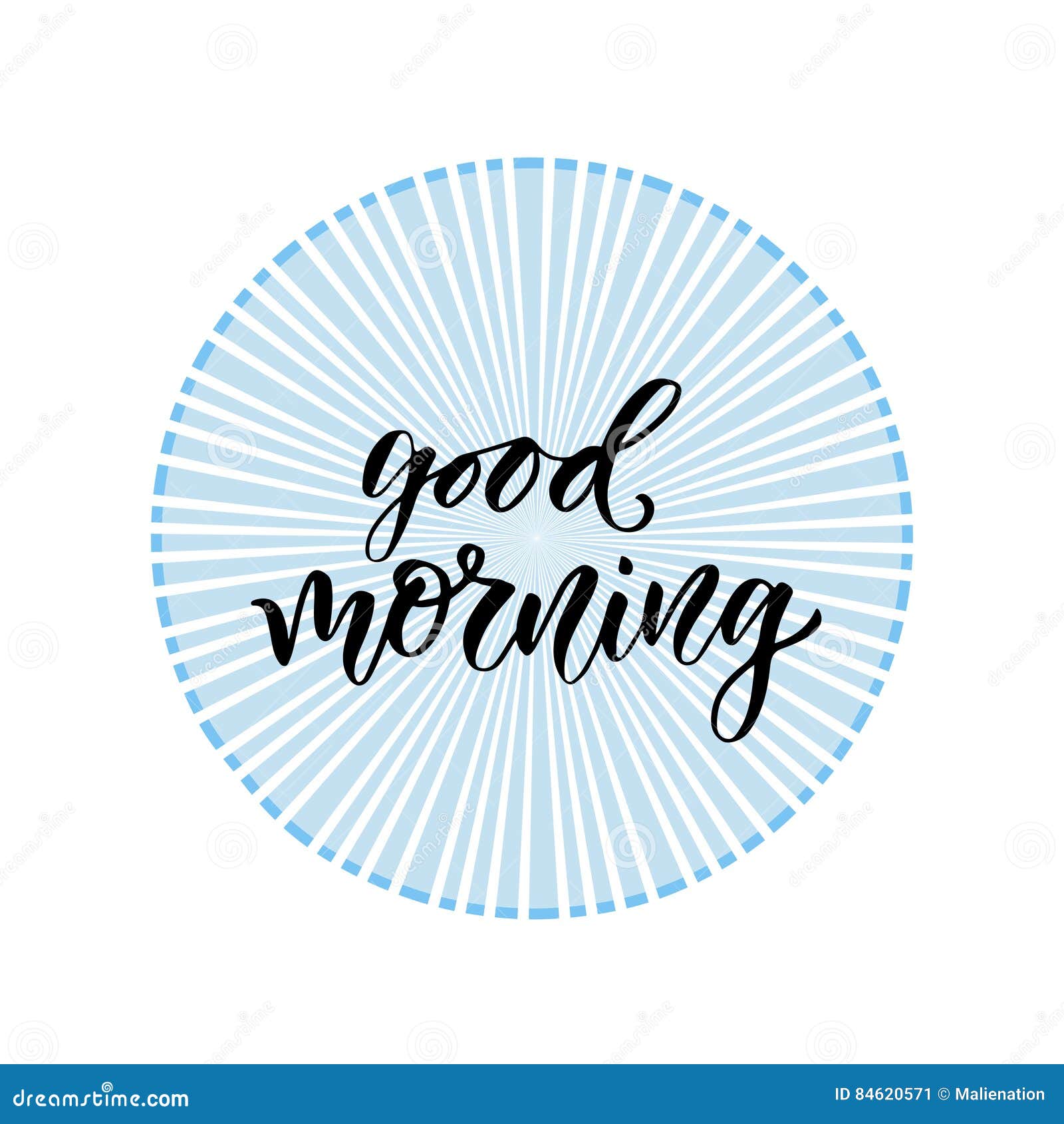 Hand Drawn Lettering. Good Morning. Vector Illustration with Modern ...