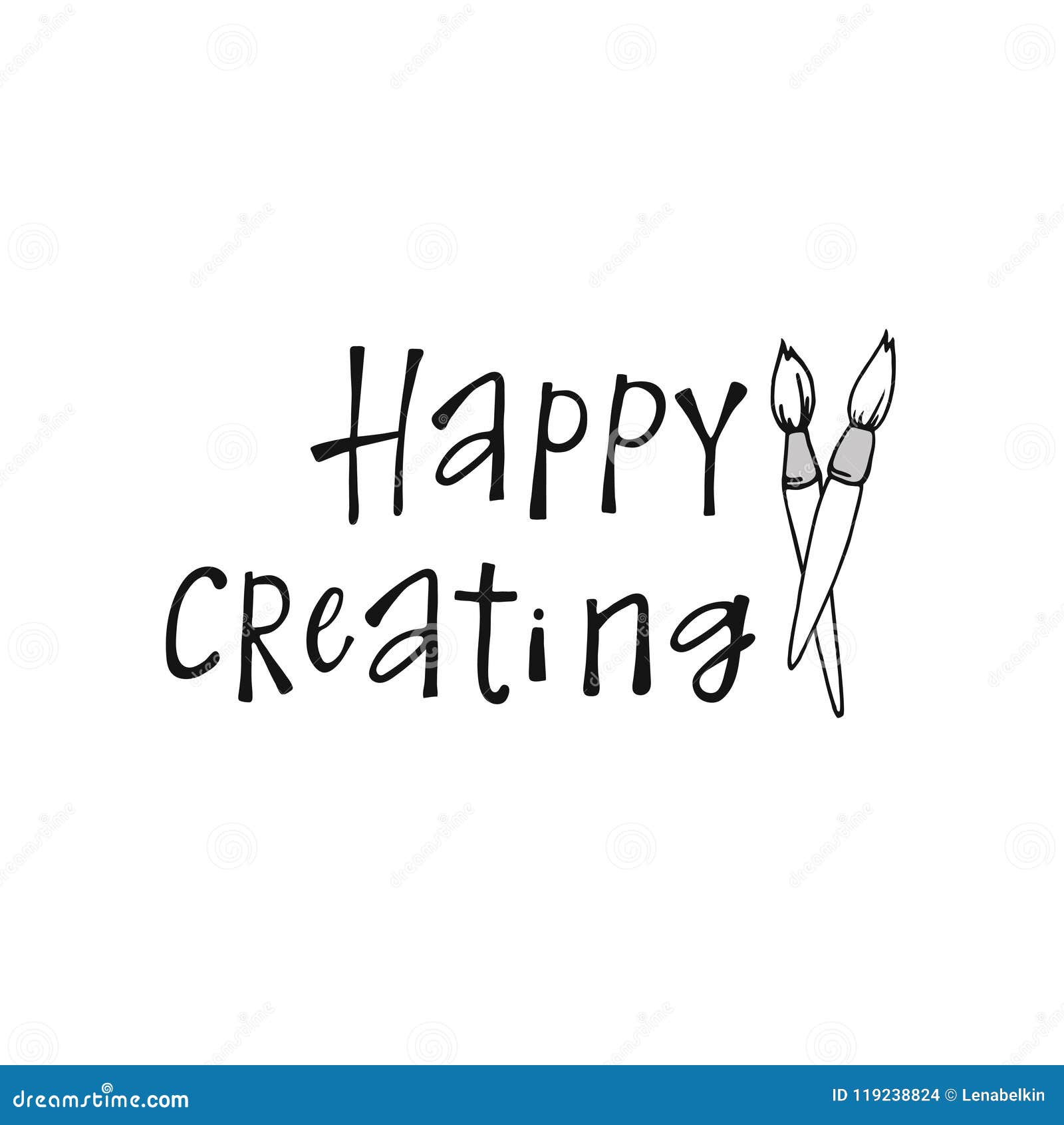 Happy Creating Greeting Card Stock Vector - Illustration of graphic ...