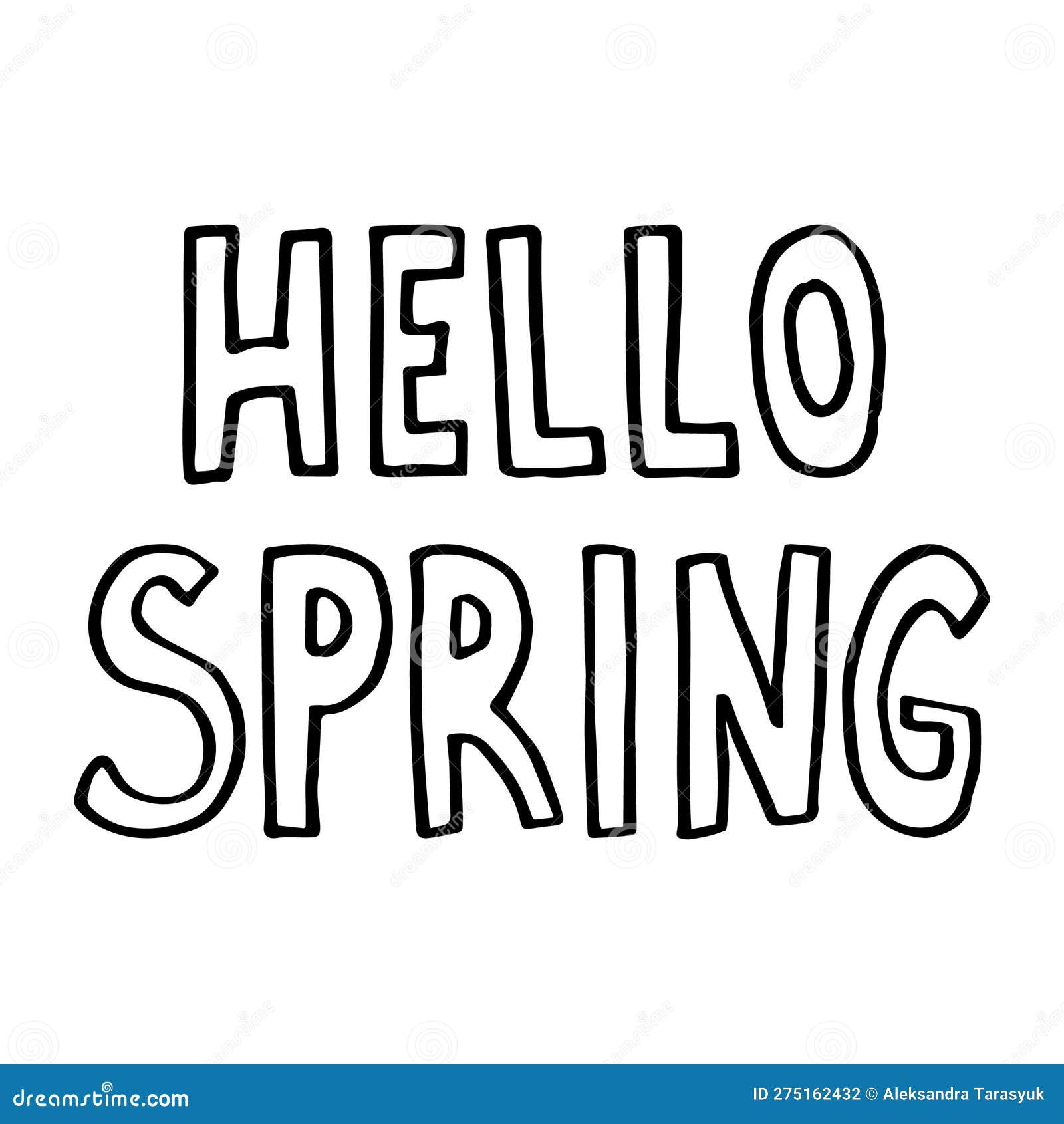 Hand-drawn Lettering Hello Spring. Doodle Style Stock Vector ...