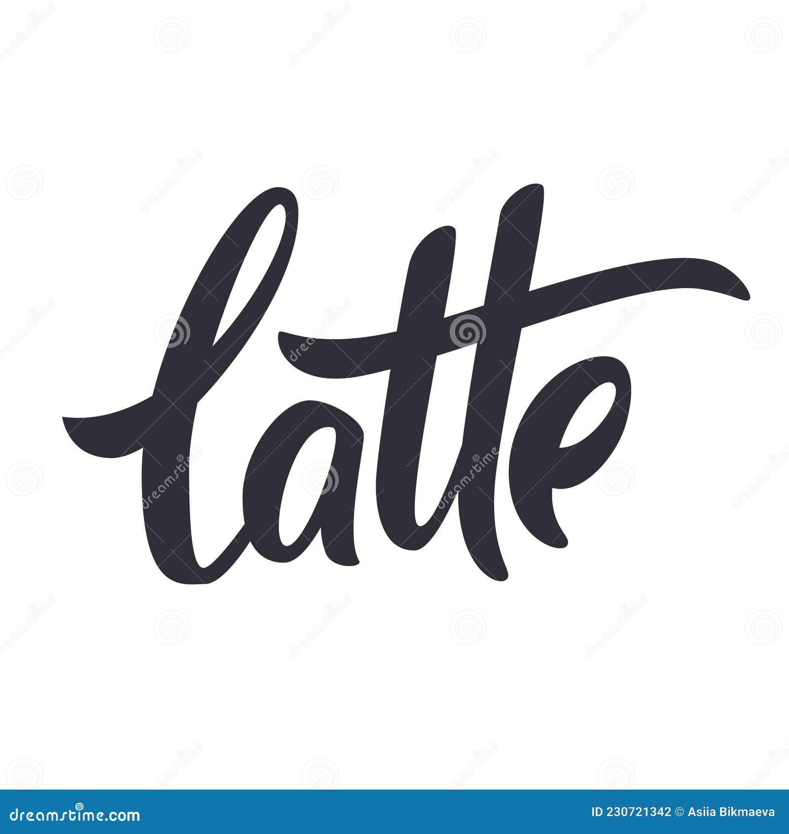 Hand Drawn Lettering Latte. Cafe Menu Font. Hand Drawn Vector ...