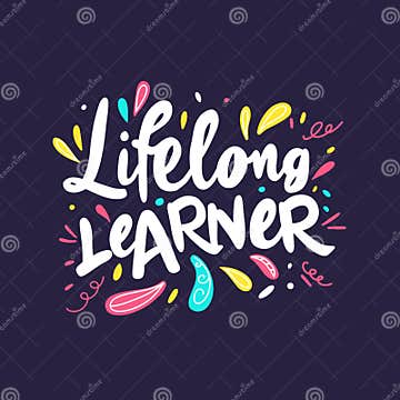 Hand Drawn Lettering Lifelong Learner Learning Beyond Age Stock Vector ...