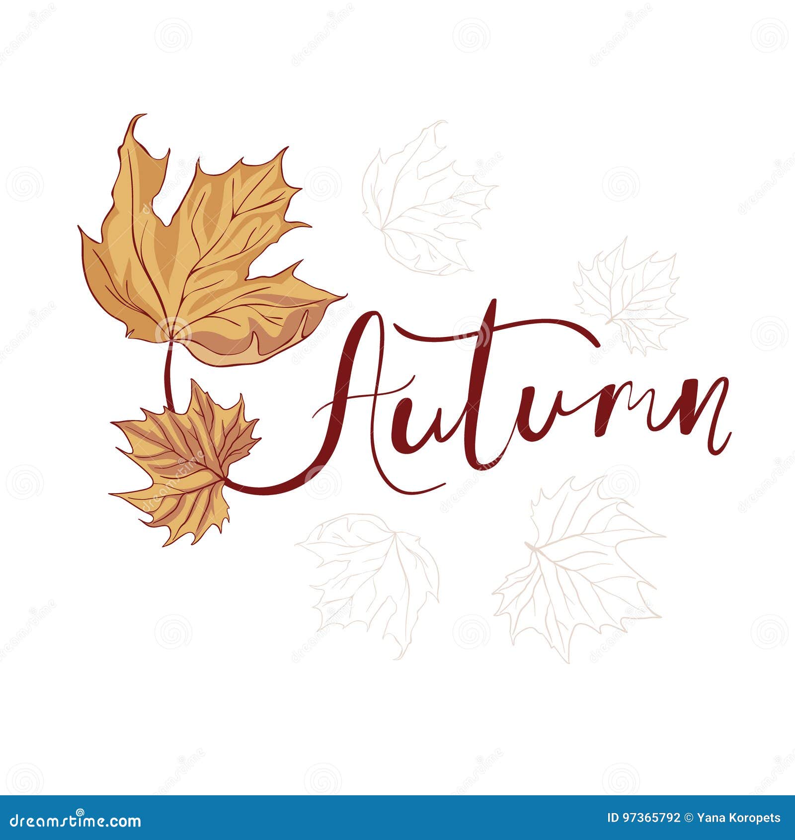 Hand Drawn Lettering Phrase Autumn Stock Vector - Illustration of ...