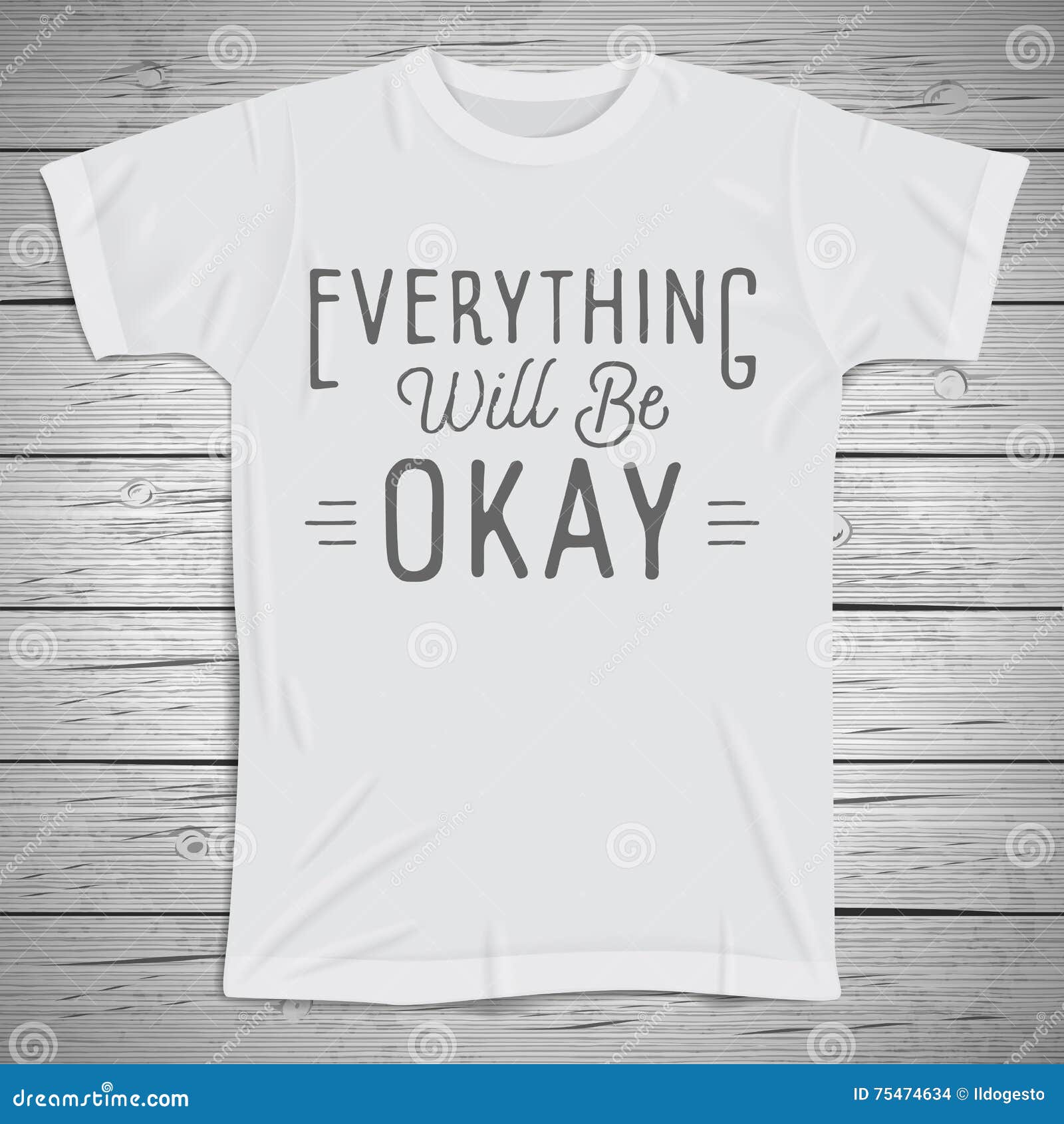 Hand Drawn Lettering Slogan on T-shirt Background Stock Vector ...