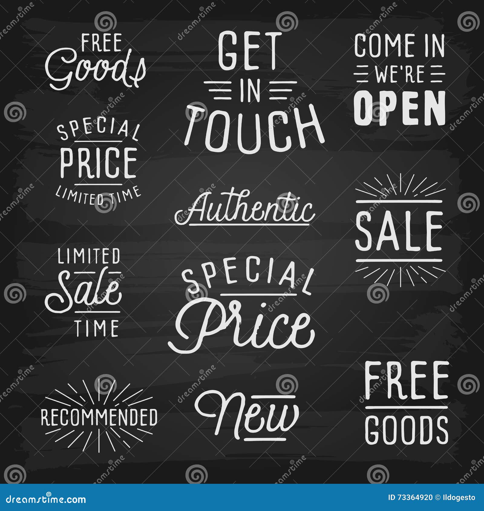 Hand Drawn Lettering Slogans for Retail Stock Vector - Illustration of ...