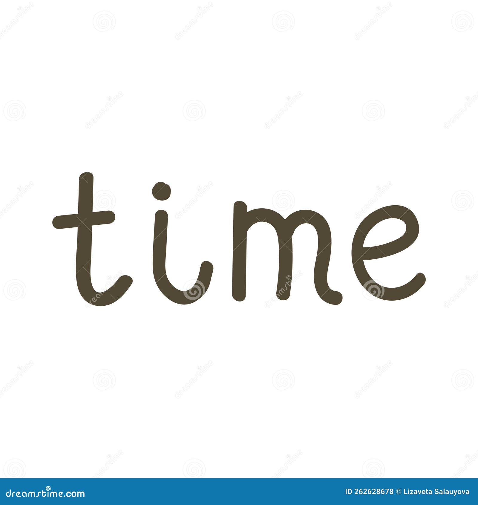 Hand Drawn Lettering - Time Stock Vector - Illustration of clip ...
