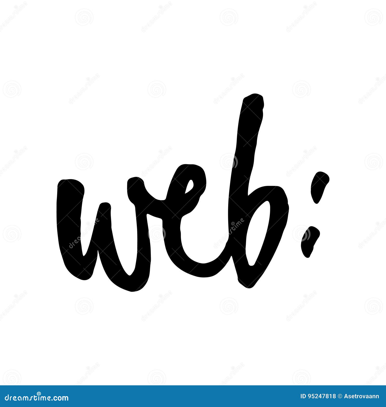 Hand Drawn Lettering. Word-Web Calligraphy. Vector Illustration. Stock ...