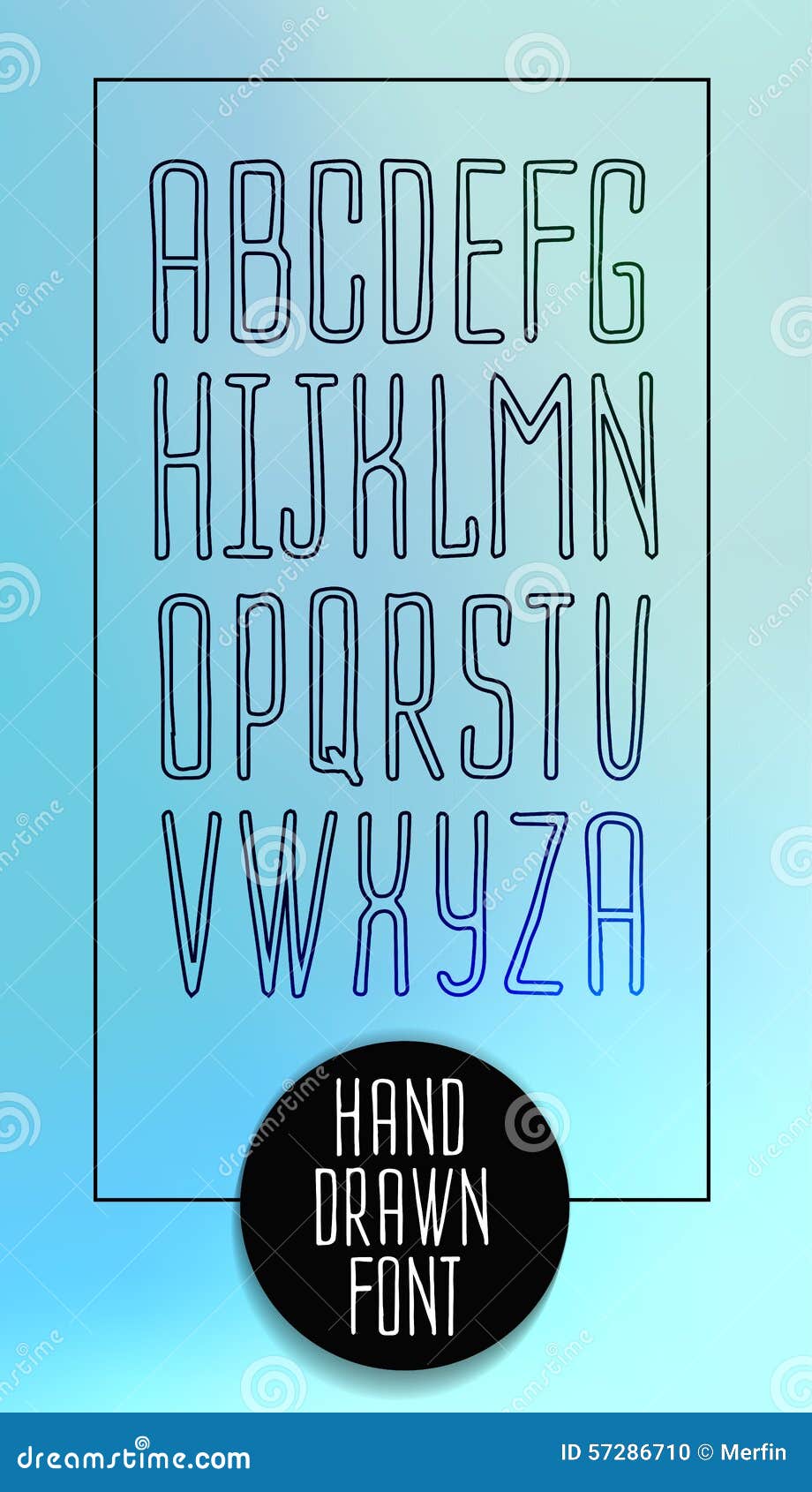 Hand drawn letters stock vector. Illustration of document - 57286710