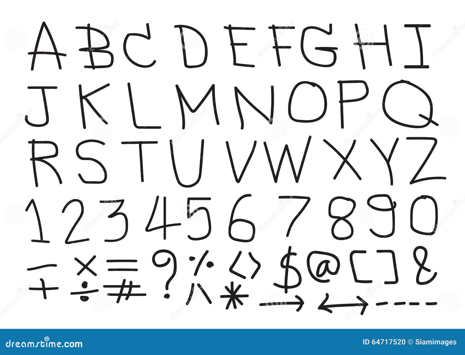 Hand drawn letters font stock vector. Illustration of letters - 64717520