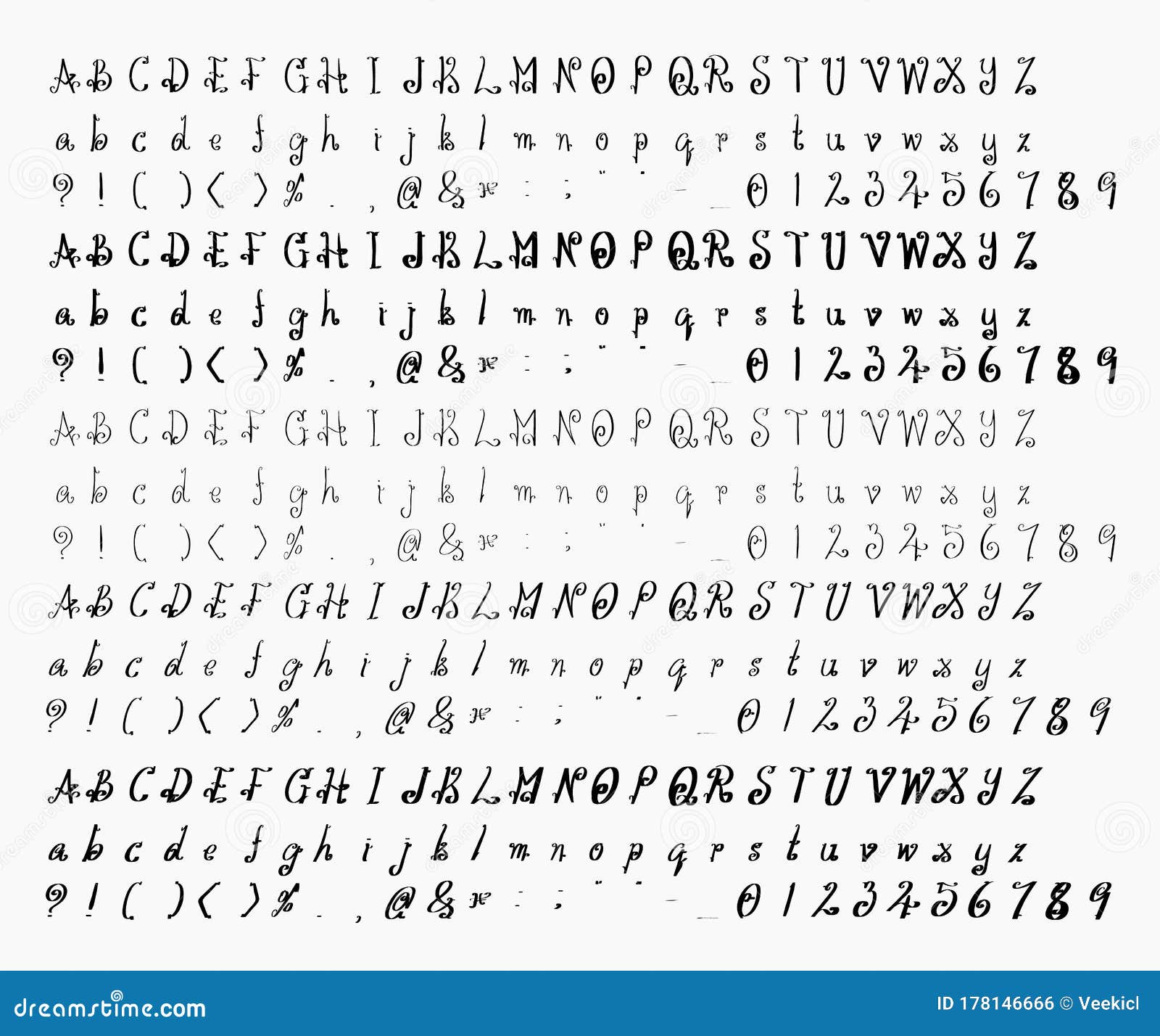 Hand Drawn Letters Vector Alphabet Set Eps10 Stock Vector ...