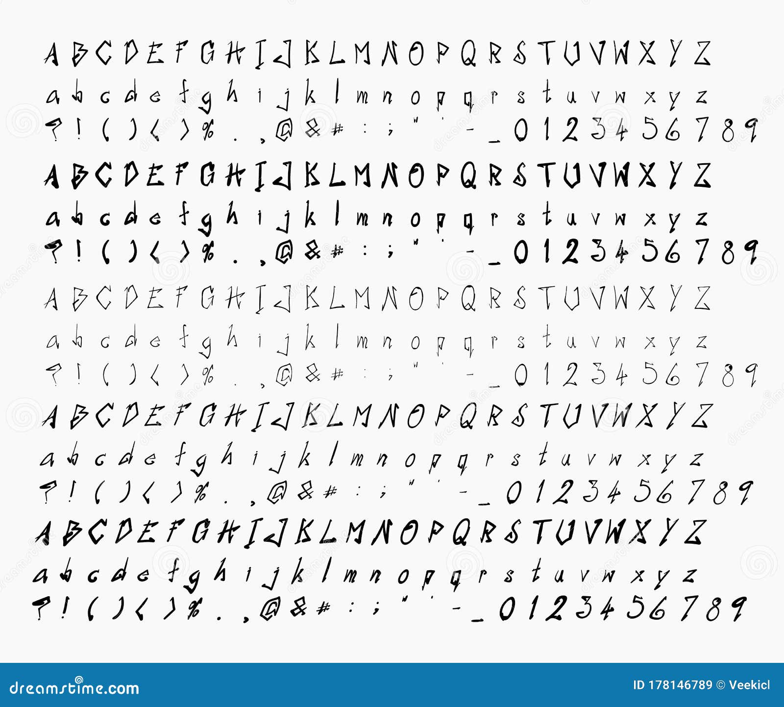 Hand Drawn Letters Vector Alphabet Set Eps10 Stock Illustration ...