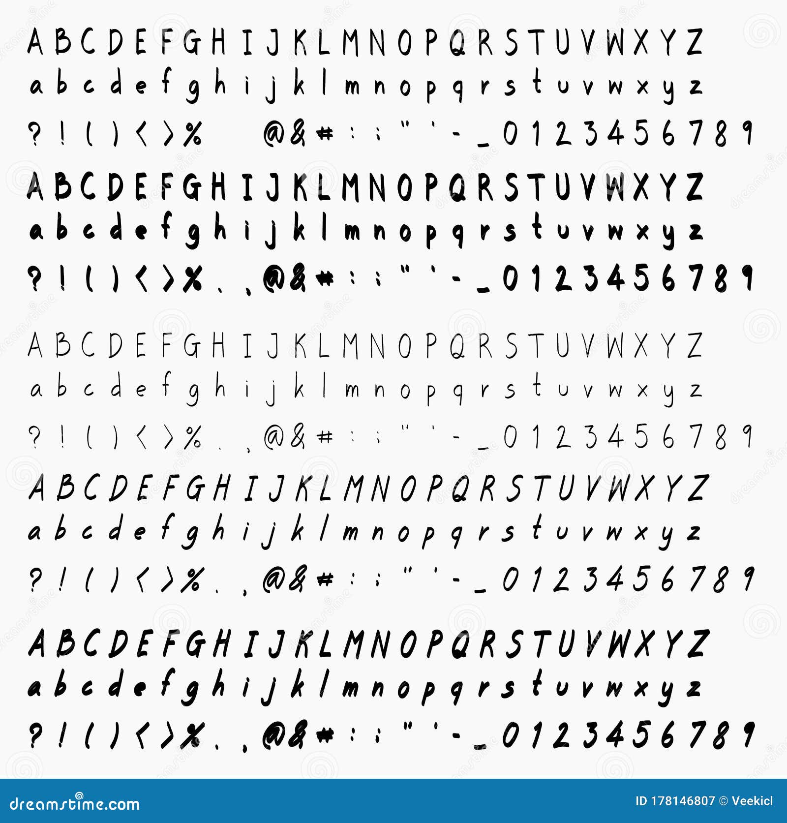 Hand Drawn Letters Vector Alphabet Set Eps10 Stock Illustration ...