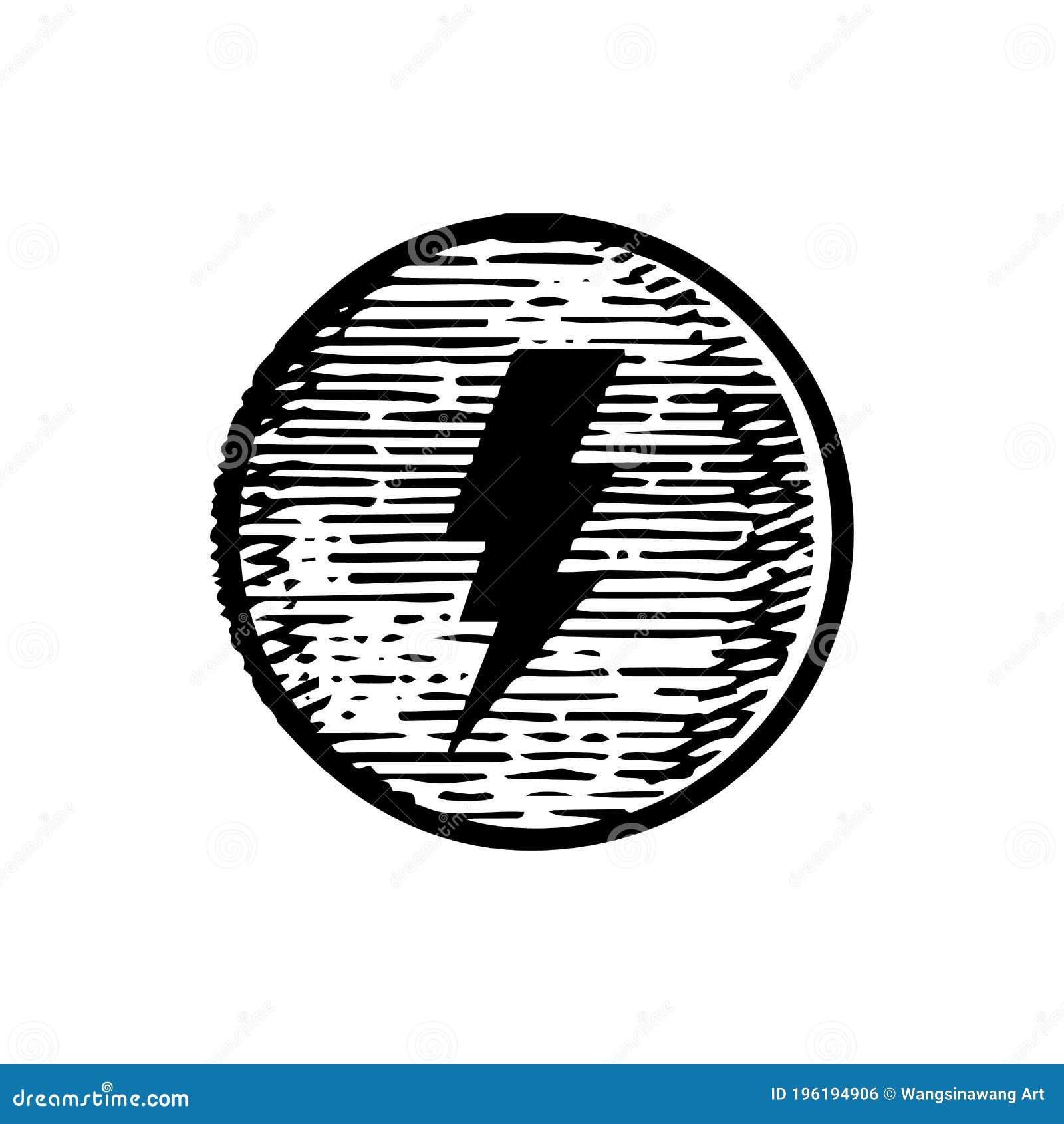 Hand Drawn Light Bolt Icon Vector Illustration Isolated on White ...