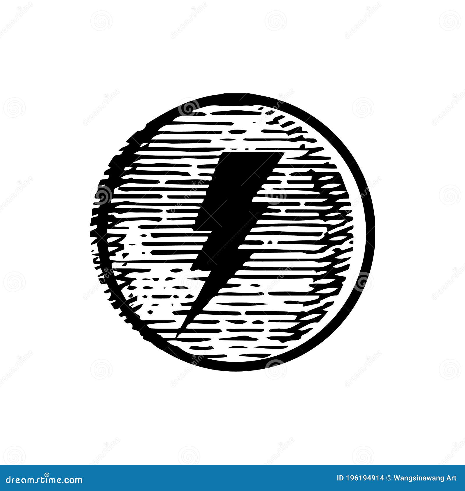 Hand Drawn Light Bolt Icon Vector Illustration Isolated on White ...