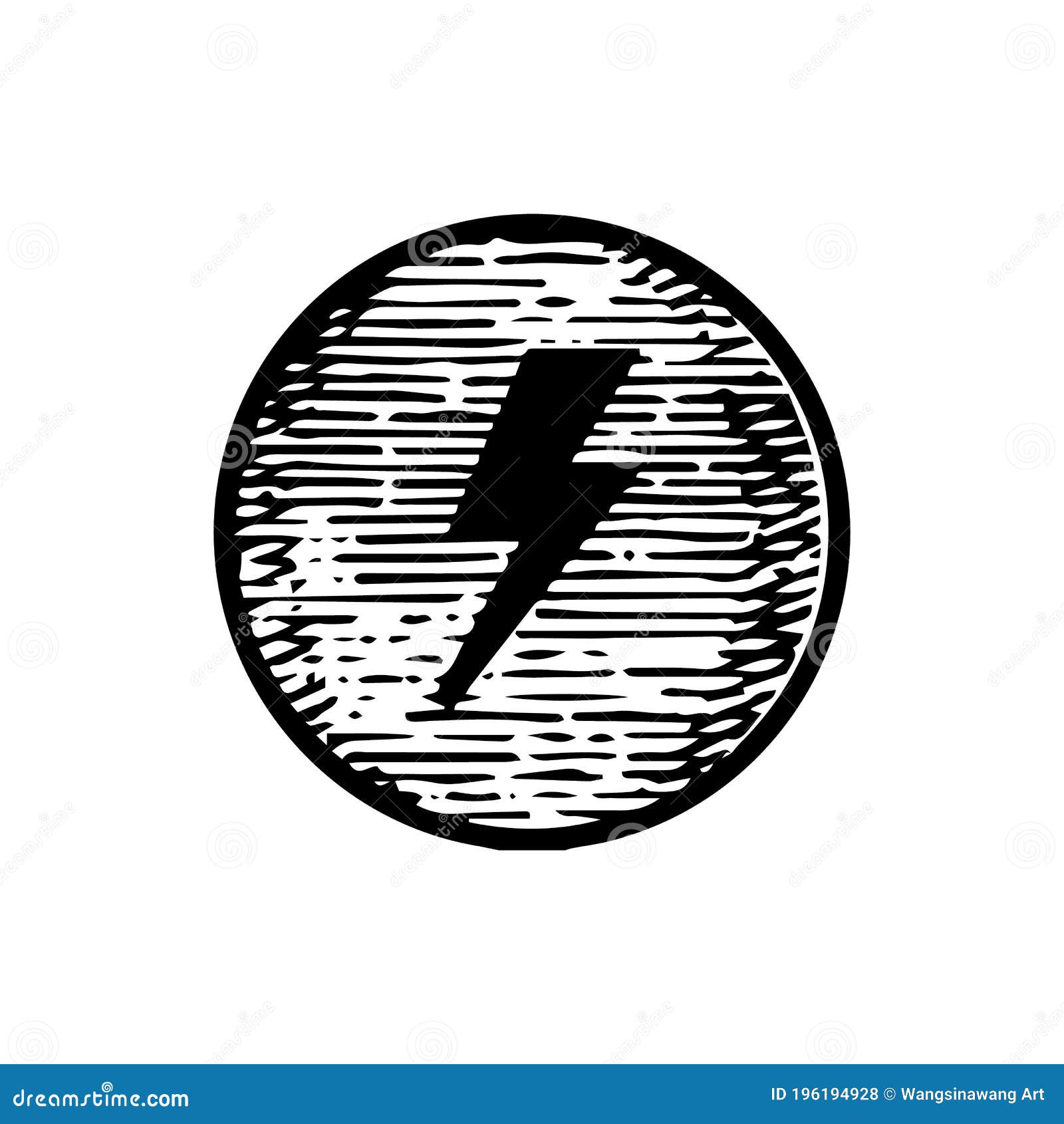 Hand Drawn Light Bolt Icon Vector Illustration Isolated on White ...