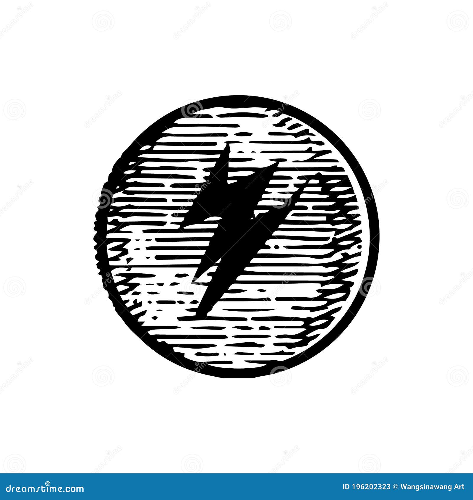 Hand Drawn Light Bolt Icon Vector Illustration Isolated on White ...