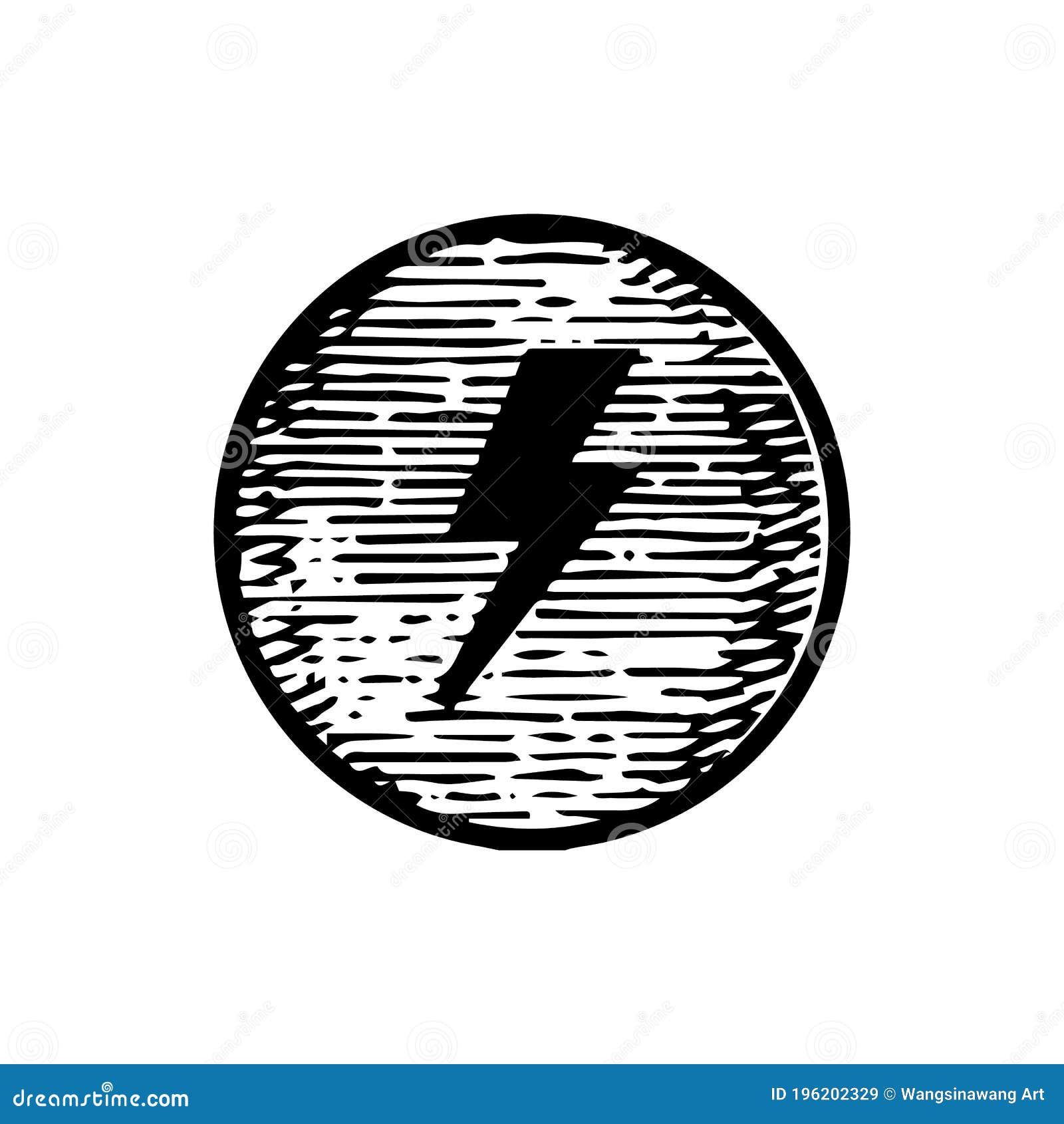 Hand Drawn Light Bolt Icon Vector Illustration Isolated on White ...