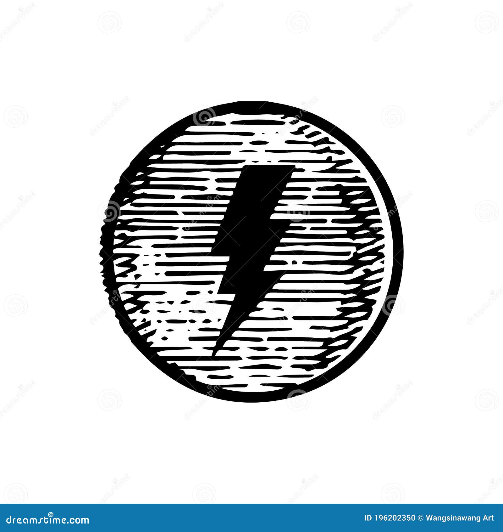 Hand Drawn Light Bolt Icon Vector Illustration Isolated on White ...