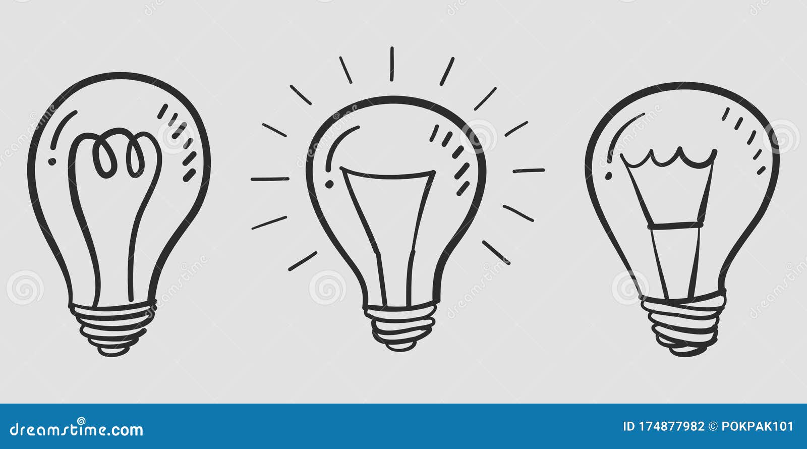Hand drawn light bulb stock vector. Illustration of lightbulb - 174877982 Hand drawn light bulb stock vector. Illustration of lightbulb - 174877982