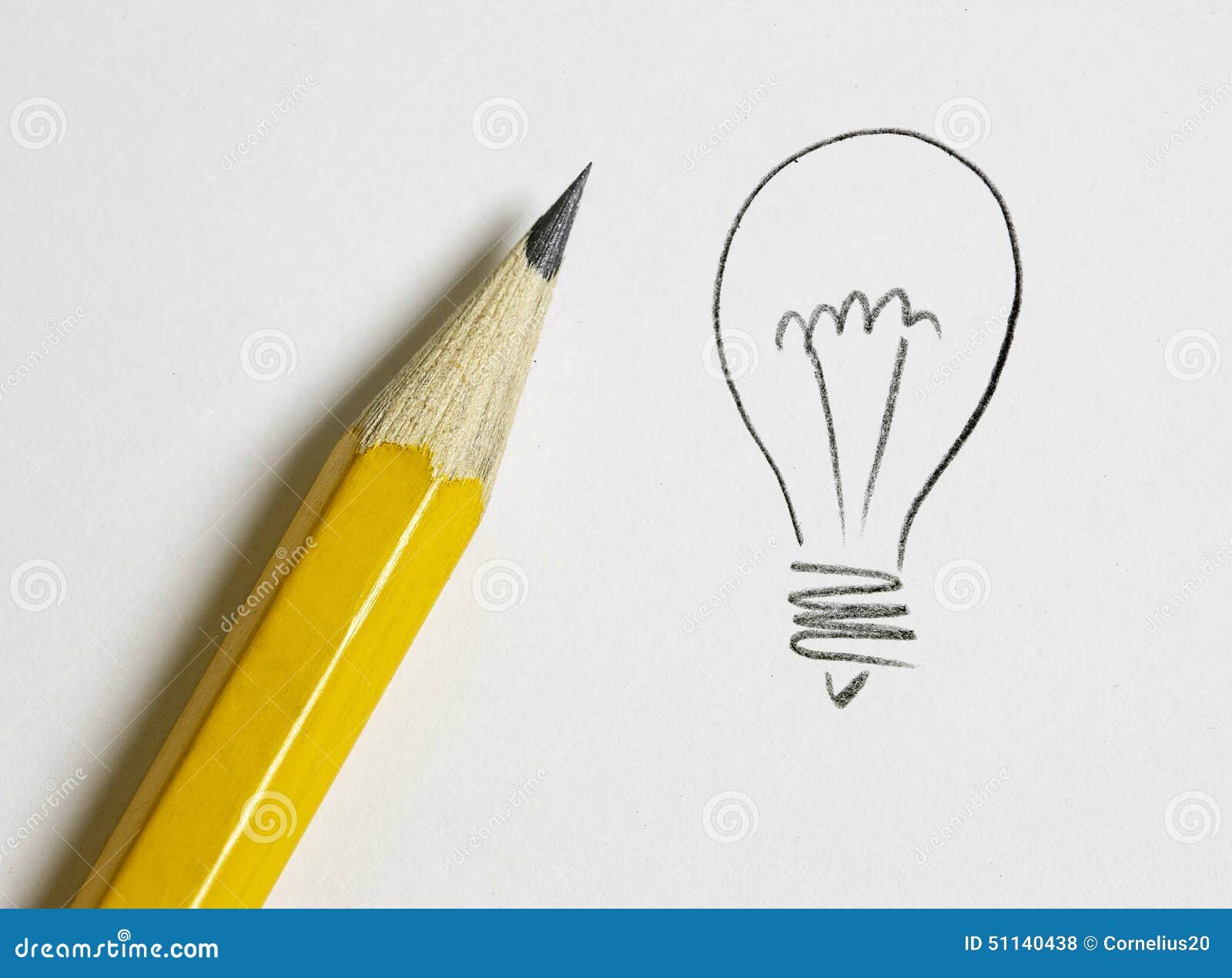 Hand drawn light bulb stock photo. Image of design, sign - 51140438