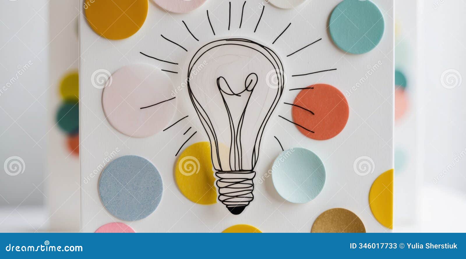 Hand Drawn Light Bulb Representing a New Idea is Surrounded by Colorful ...