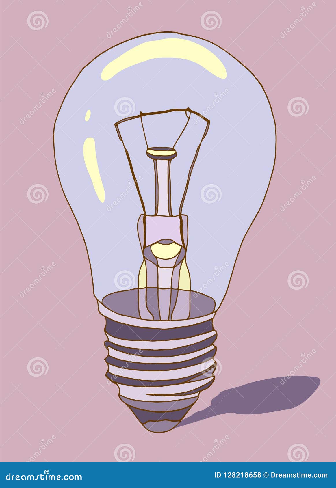 Hand-drawn Light Bulb.Vector in Cartoon Style. Vector Illustration ...
