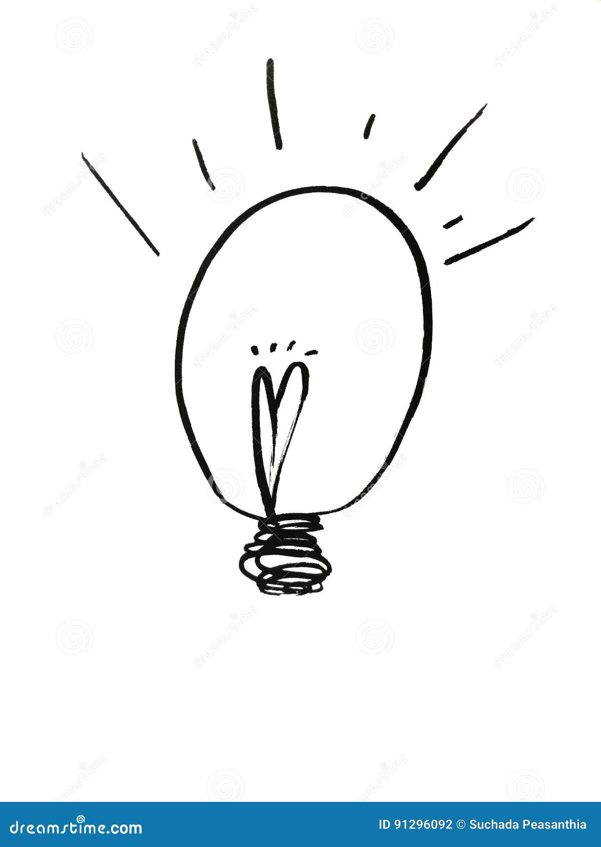 Hand drawn Light bulbs stock illustration. Illustration of energy ...