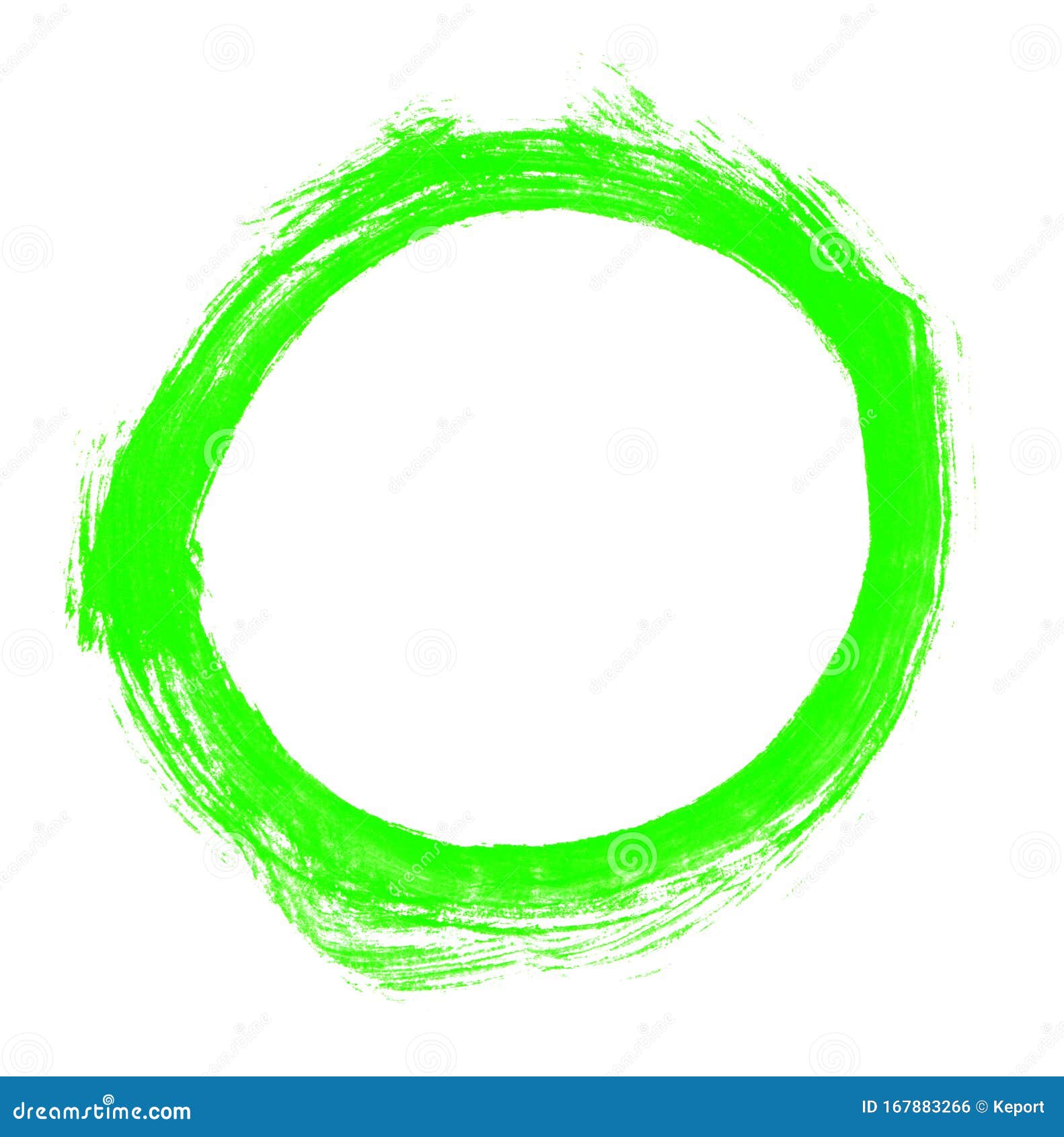 Hand Drawn Light Green Paintbrush Circle on White Background Stock ...