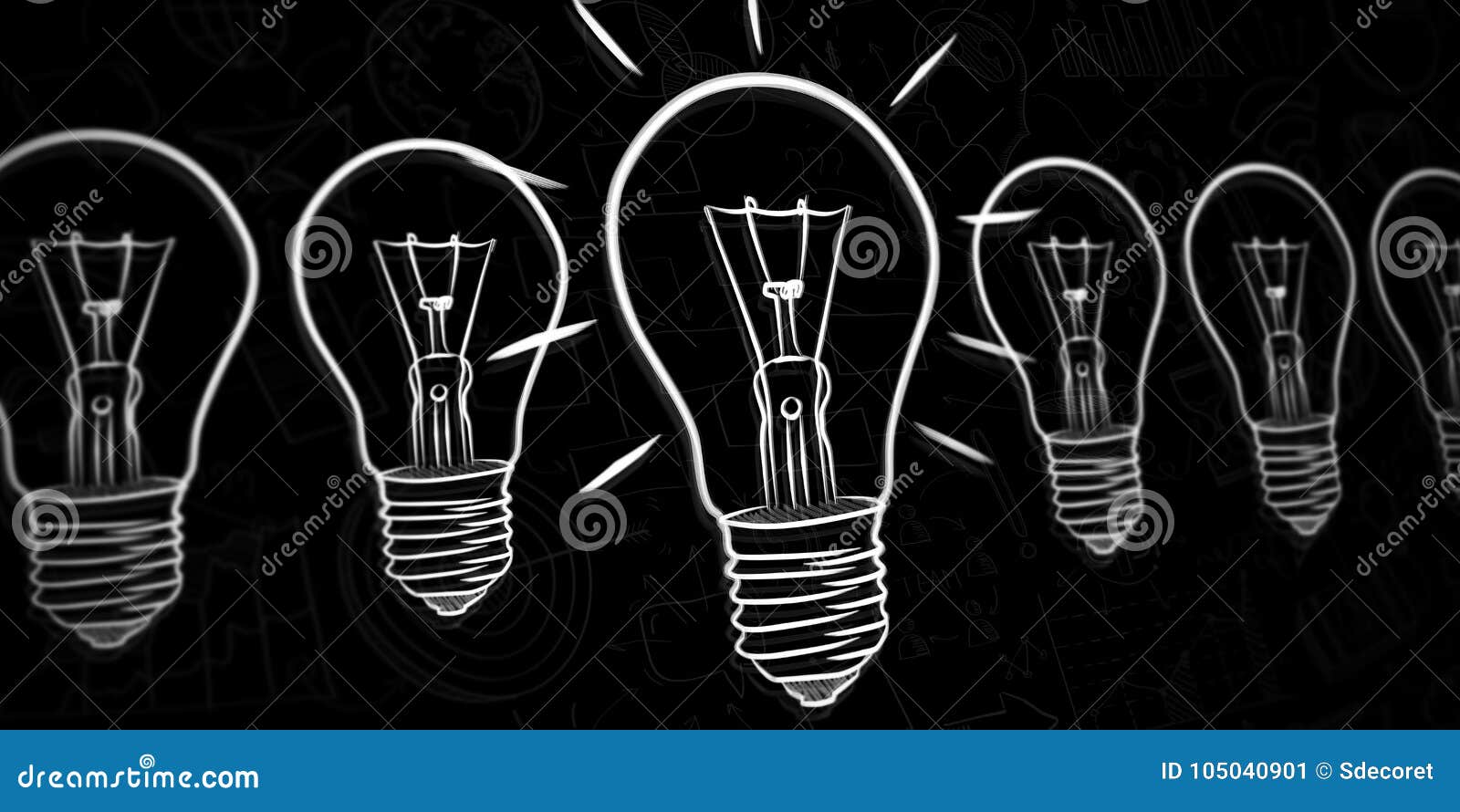 Hand Drawn Lightbulb Sketch Stock Illustration - Illustration of ...