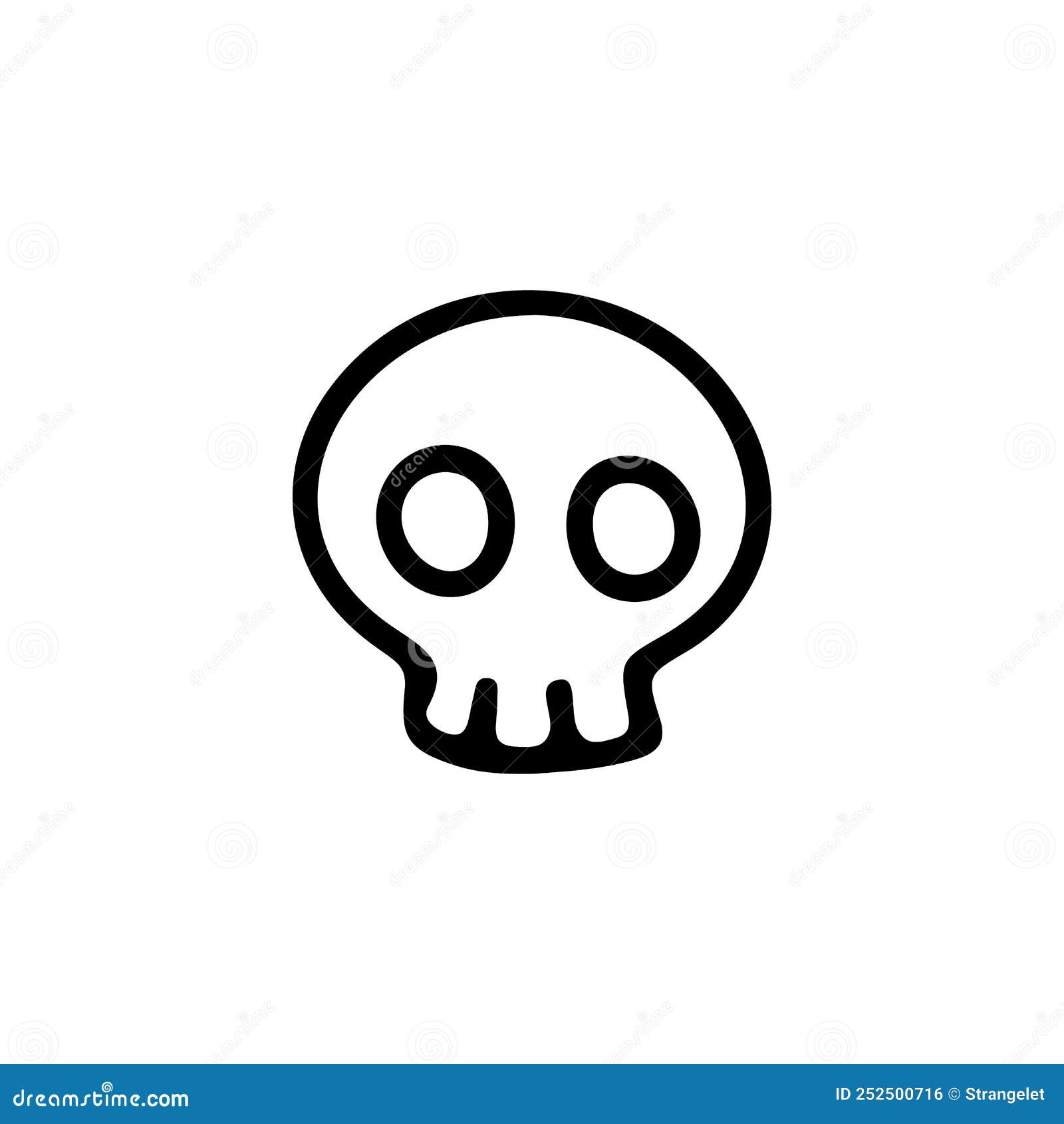 Hand Drawn Line Art Halloween Skull Illustration Isolated on White ... Hand Drawn Line Art Halloween Skull Illustration Isolated on White ...