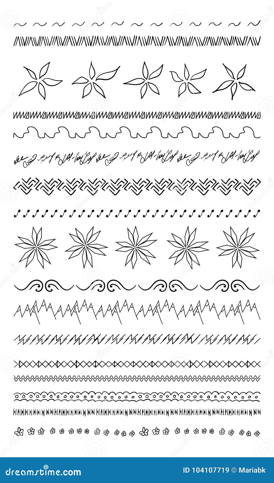 Hand Drawn Line Border Set and Design Elements Stock Vector ... Hand Drawn Line Border Set and Design Elements Stock Vector ...