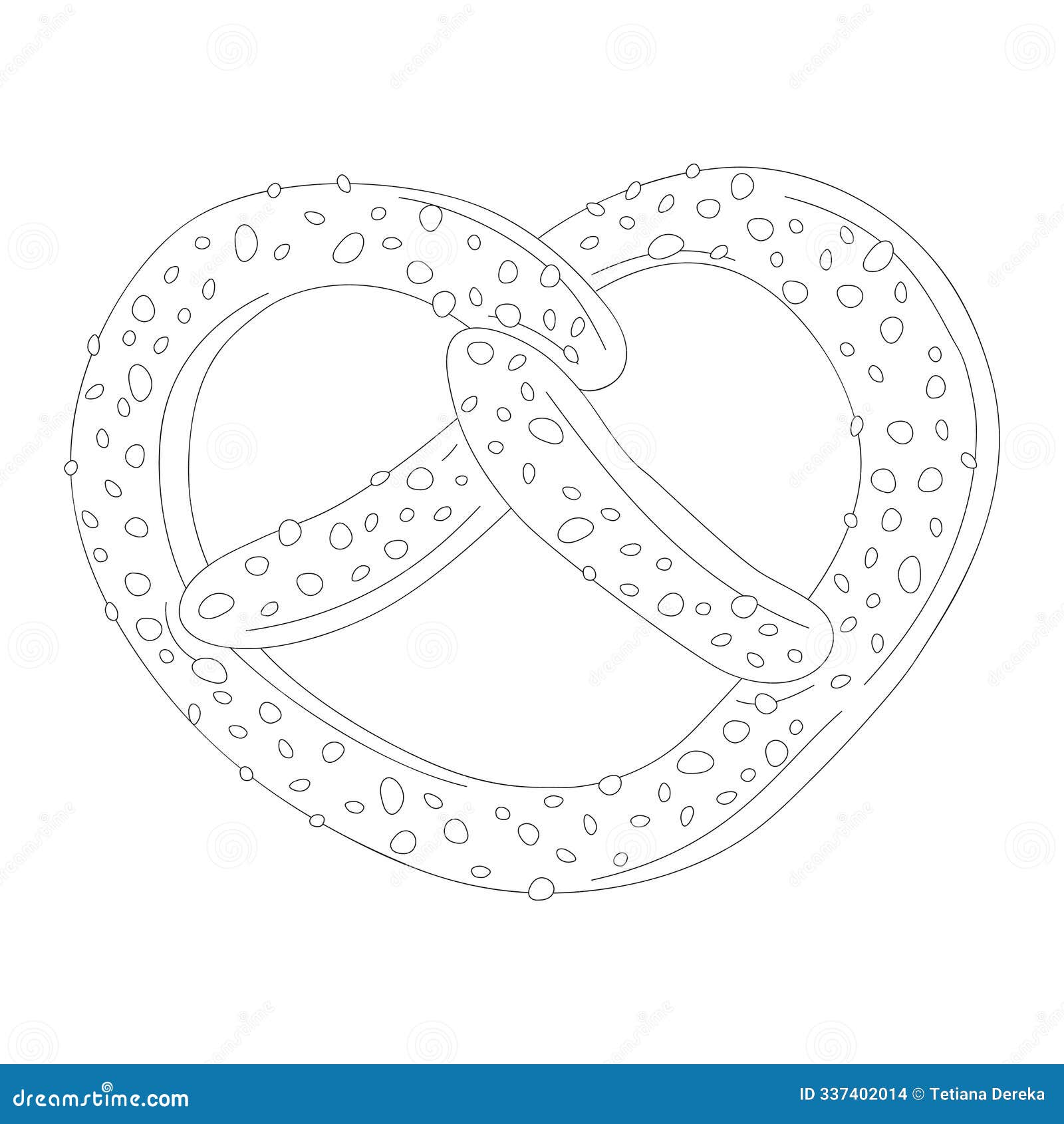 Hand Drawn Line Bretzel. Vector Illustration of Bakery Product Stock ...