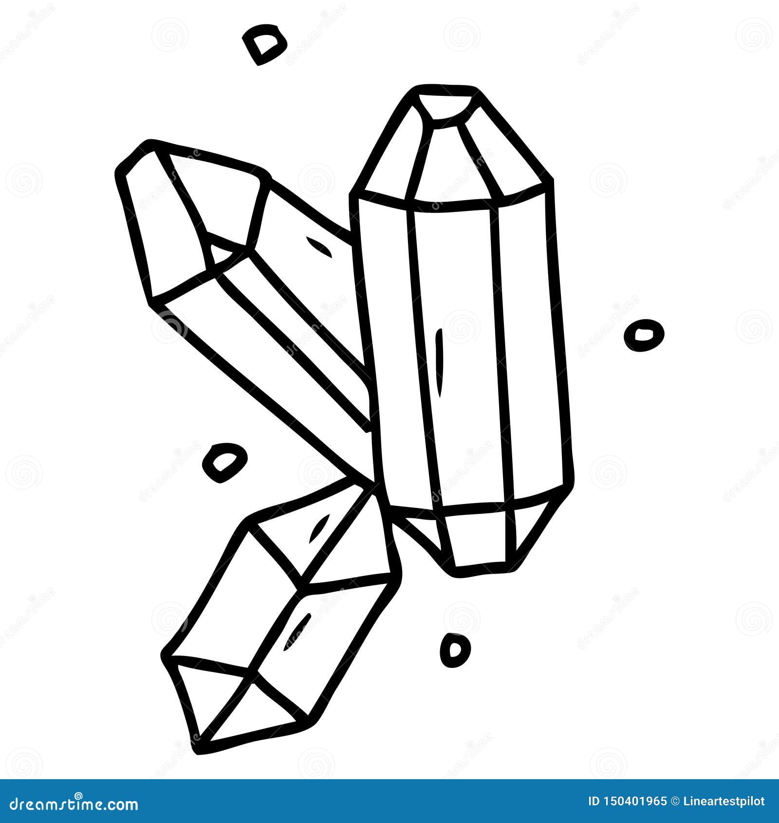Hand Drawn Line Drawing Doodle of Crystal Gems Stock Vector ...