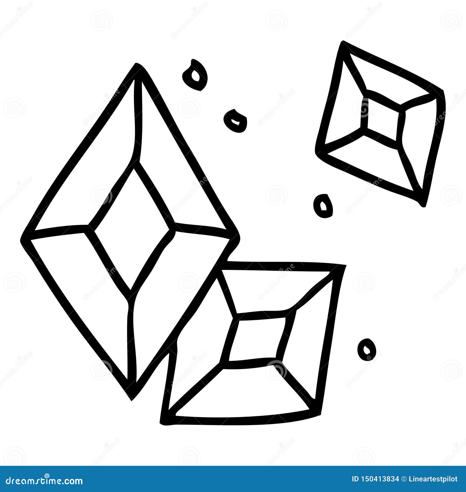 Hand Drawn Line Drawing Doodle of Some Ruby Gems Stock Vector ...