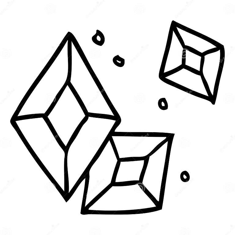 Hand Drawn Line Drawing Doodle of Some Ruby Gems Stock Vector ...