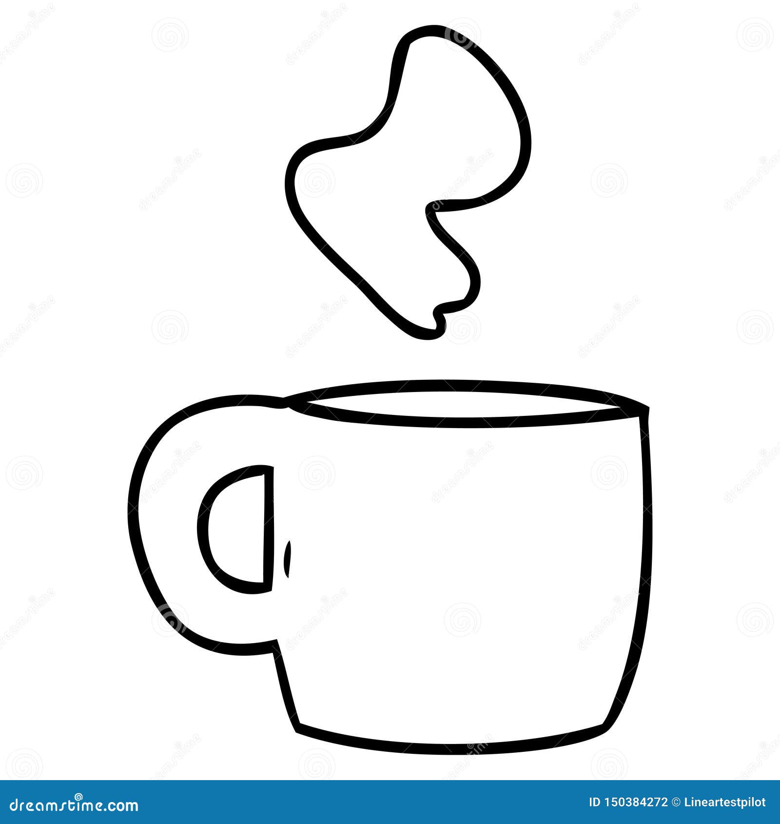 Hand Drawn Line Drawing Doodle of a Steaming Hot Drink Stock Vector ...