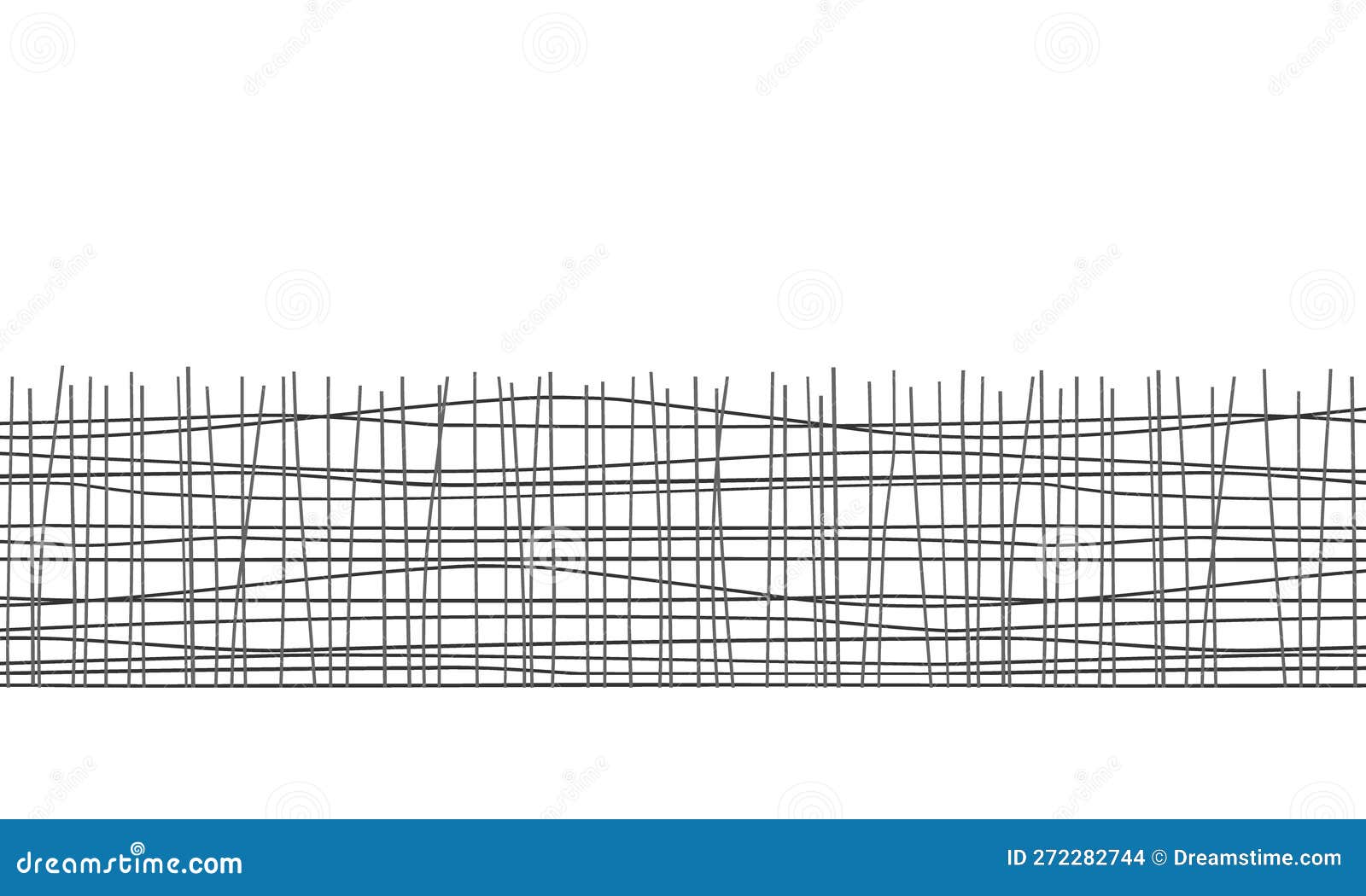Hand Drawn Line Freehand Grid Vector Outline Texture, Horizontal Border ...