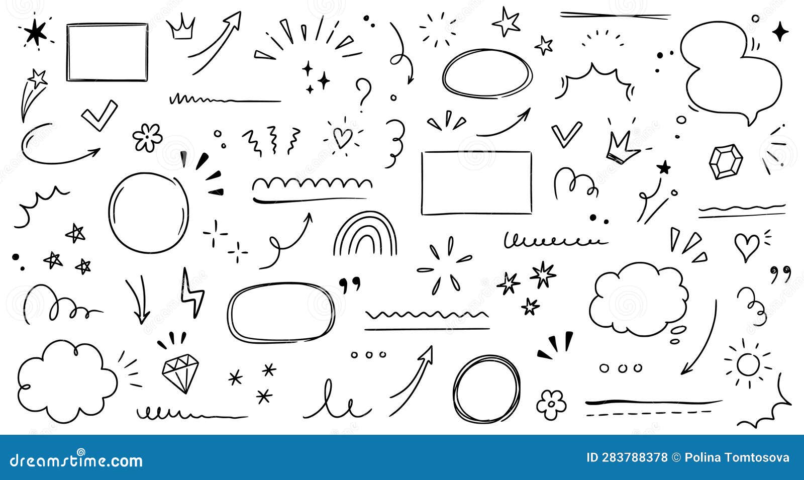 Underline Text. Hand Drawn Collection Of Curly Swishes, Swashes, Swoops ...