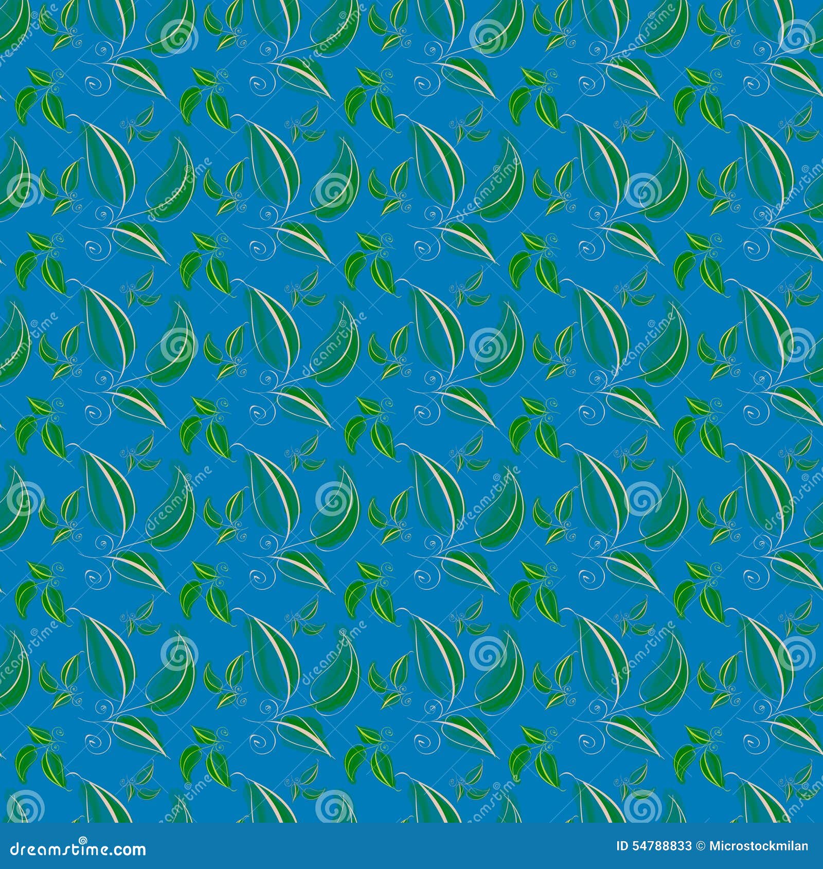 Hand Drawn Line Leaf Seamless Pattern Stock Vector - Illustration of ...