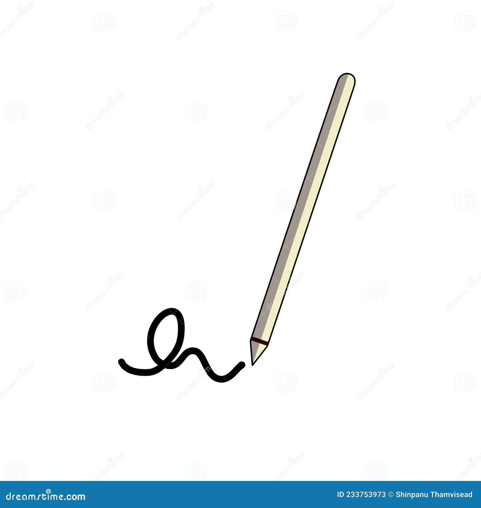 Hand-drawn Line. Pen Icon Isolated on White Stock Vector - Illustration ...