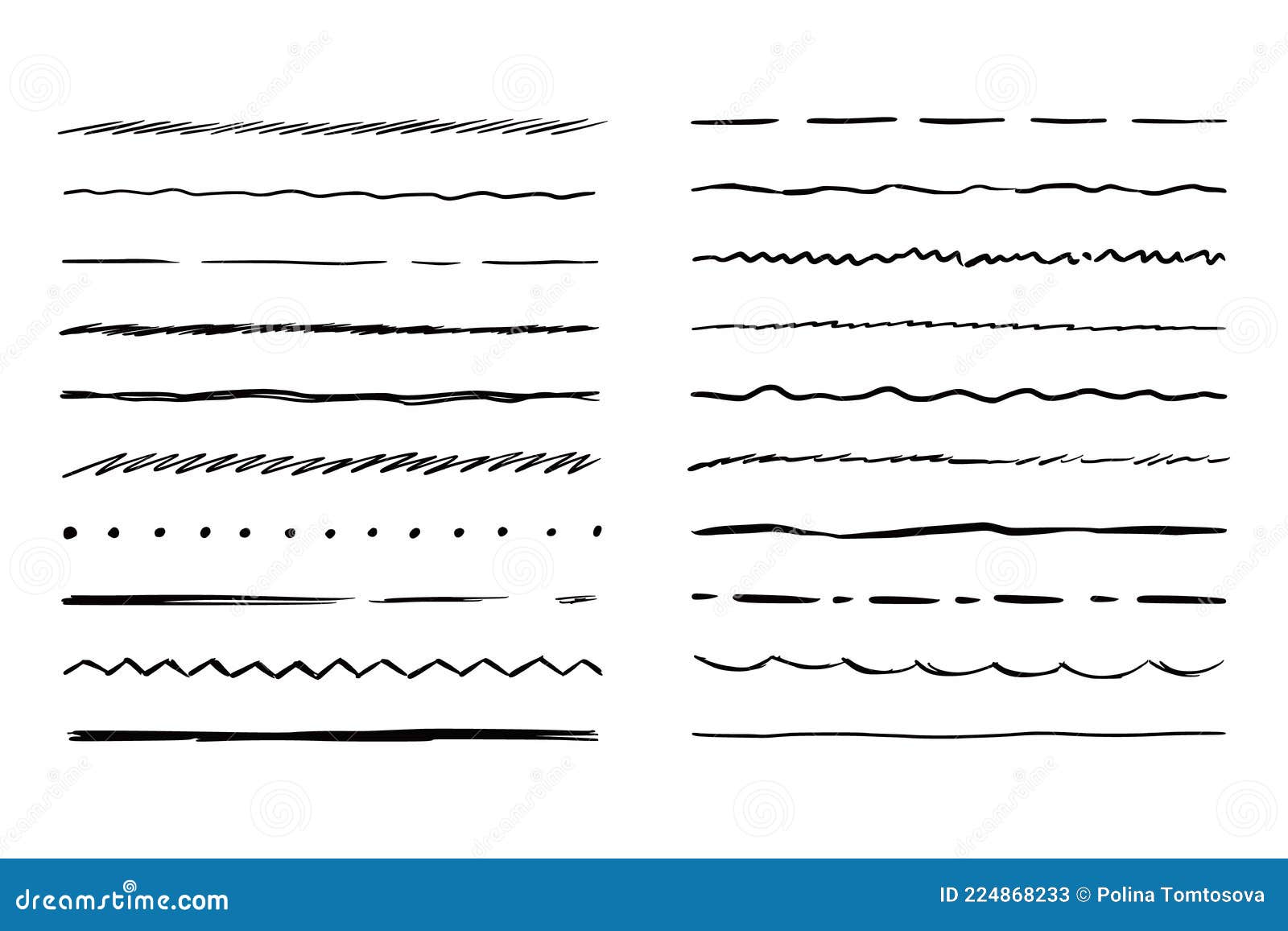 Hand Drawn Line Set. Sketch Scribble Stock Vector - Illustration of ...