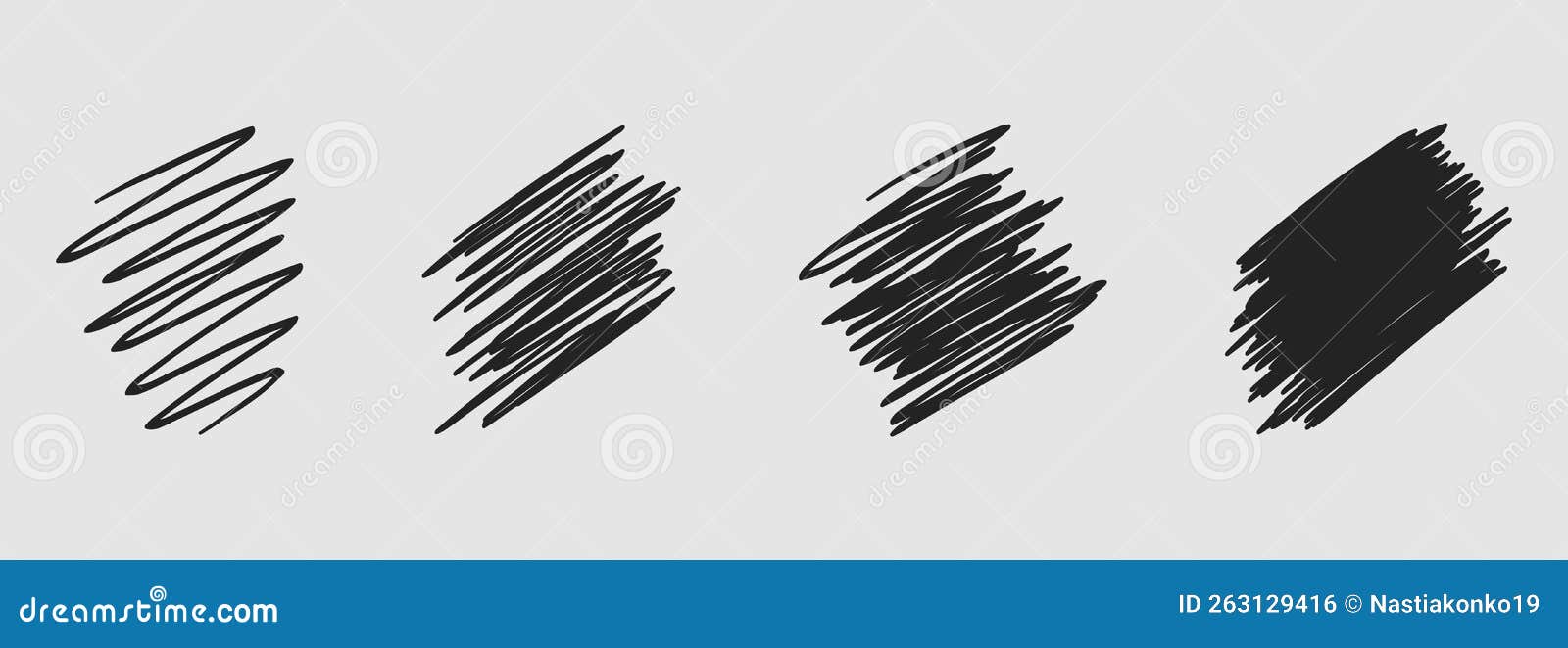 Hand Drawn Line Sketch Set. Vector Scribble Doodle Linear for Message ...