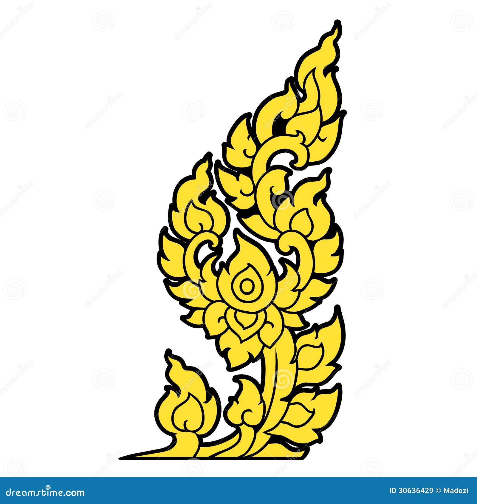 Hand drawn line Thai Art stock vector. Illustration of culture - 30636429