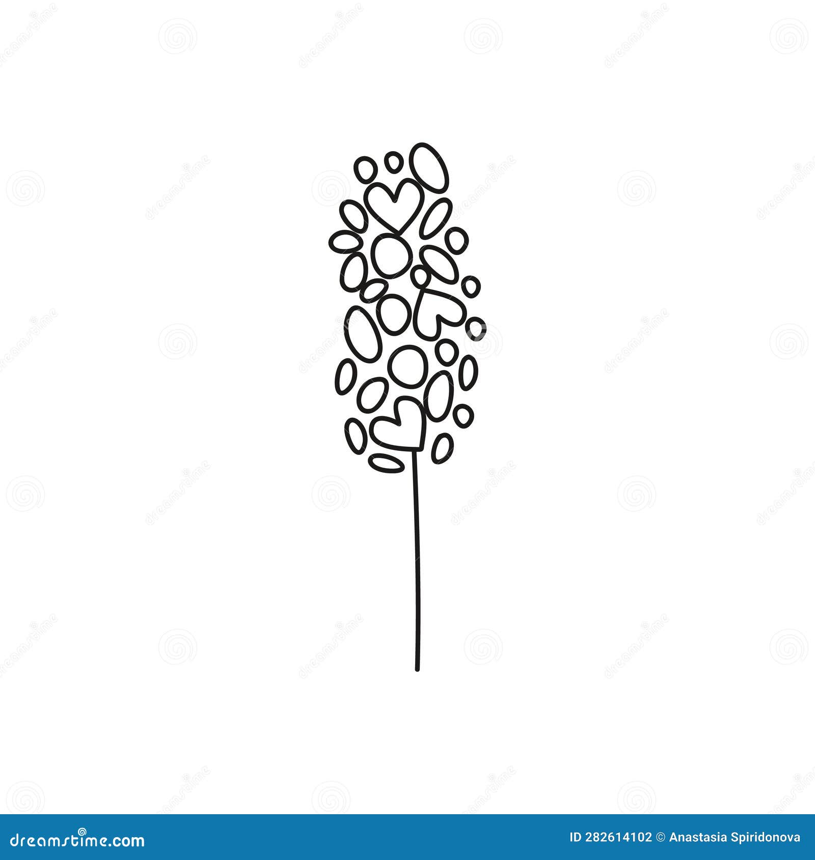 Hand Drawn Linear Vector Illustration of a Flower Stock Vector ...