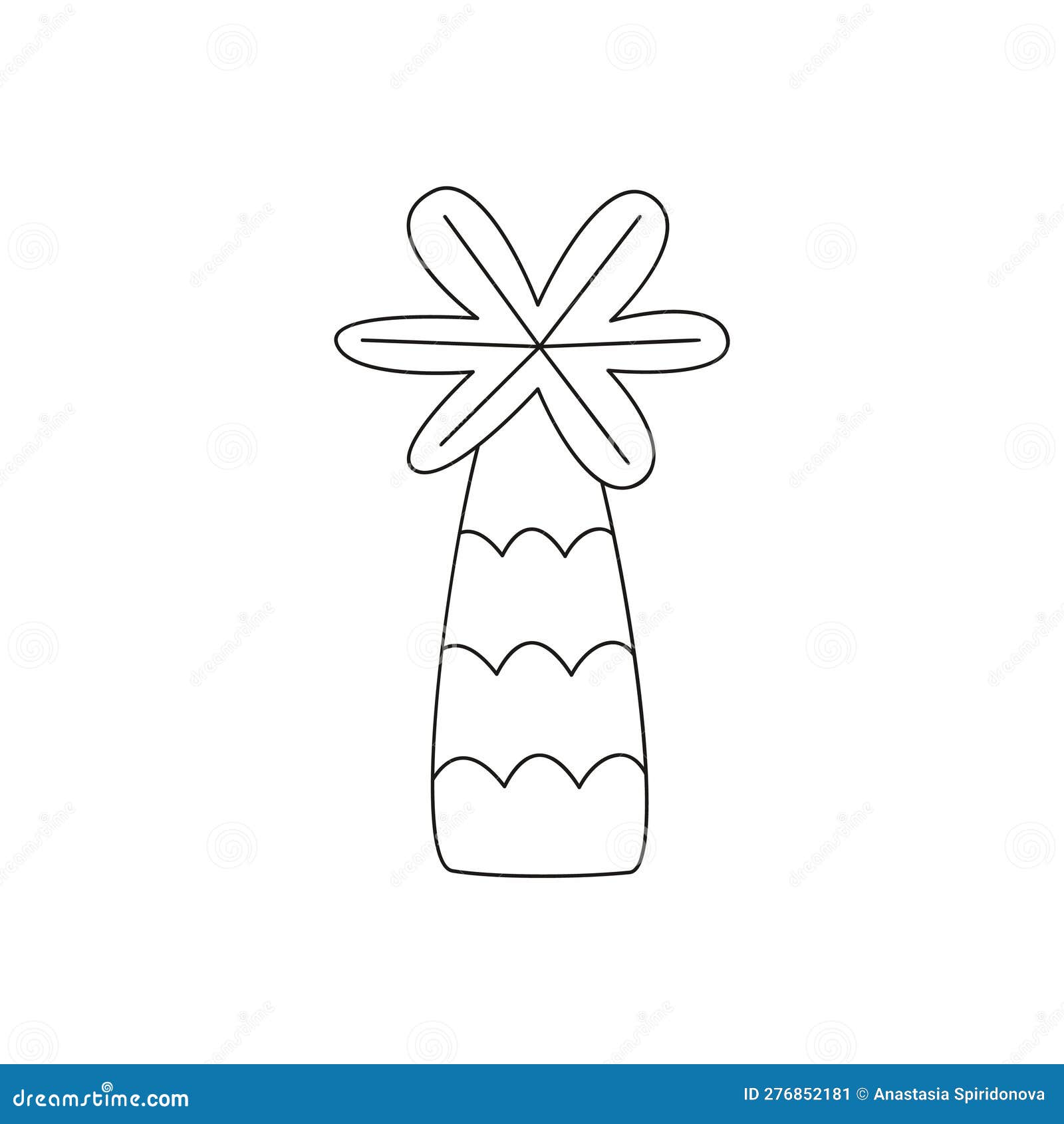 Hand Drawn Linear Vector Illustration of a Palm Tree Stock Vector ...