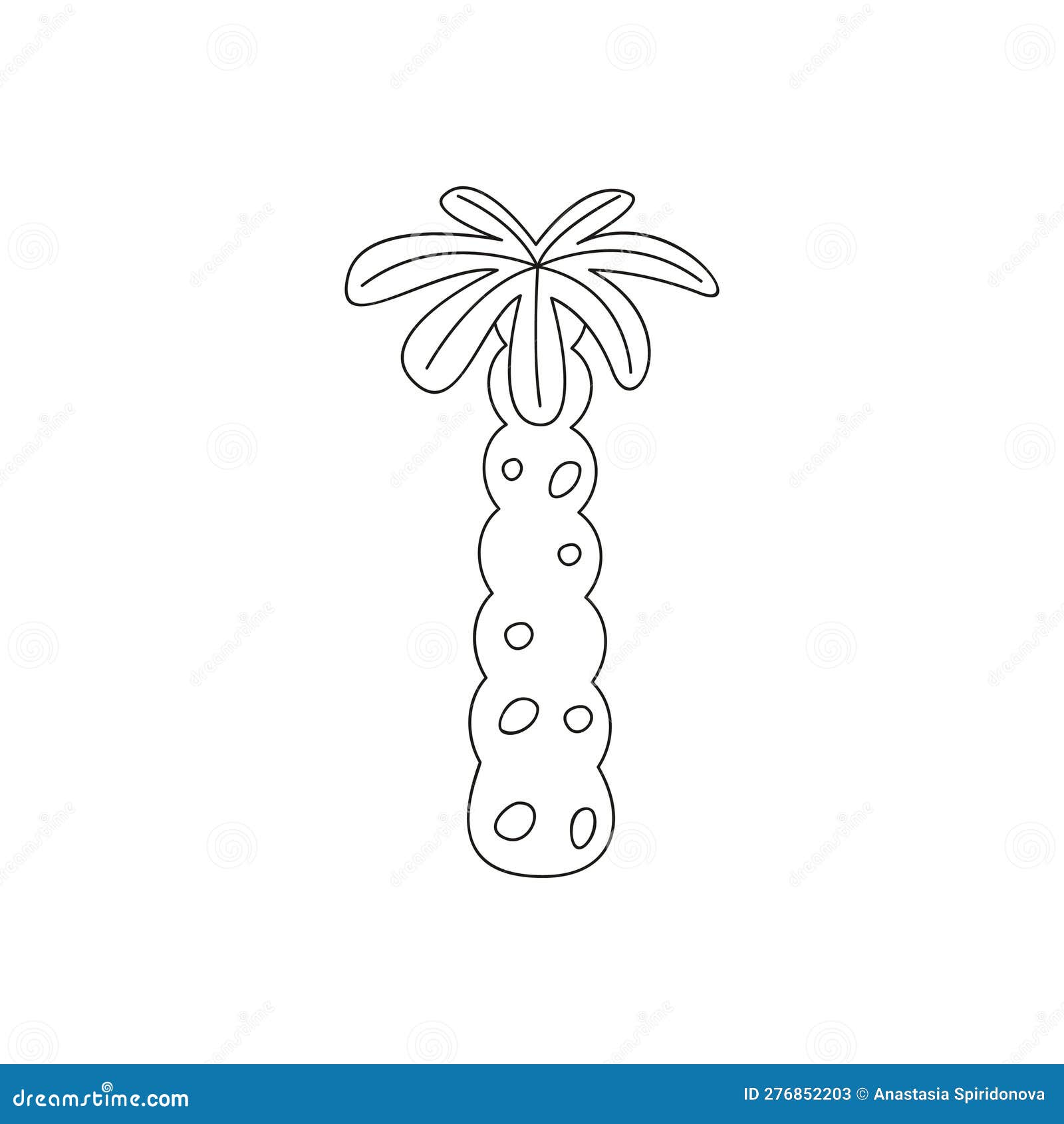 Hand Drawn Linear Vector Illustration of a Palm Tree Stock Vector ...