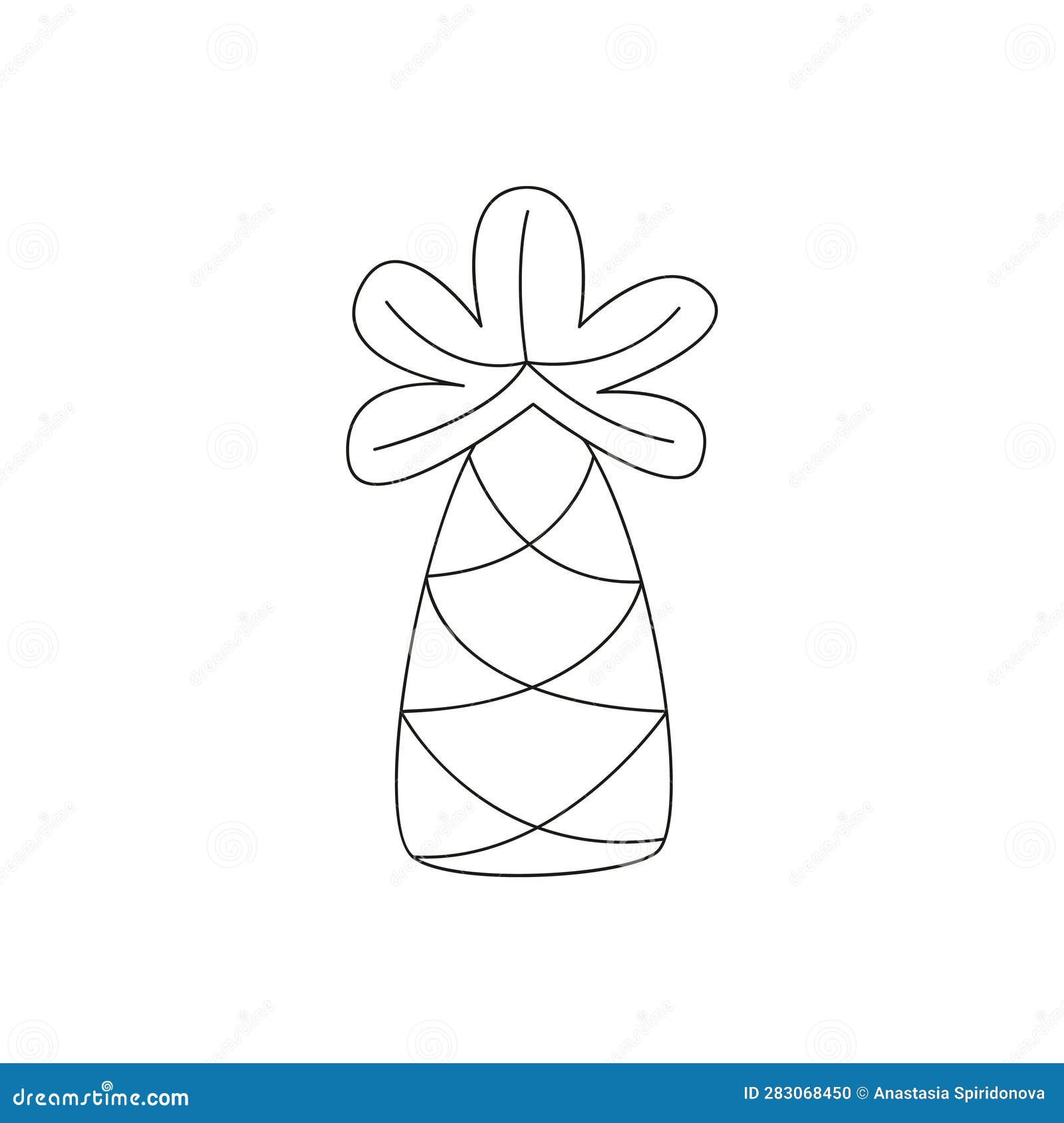 Hand Drawn Linear Vector Illustration of a Palm Tree Stock Vector ...