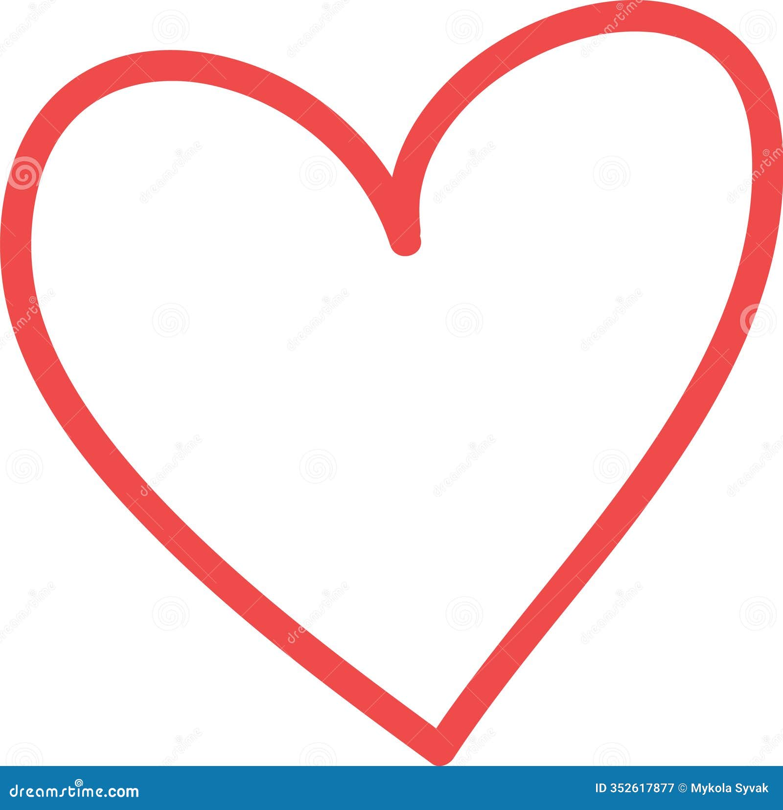 Hand Drawn Lined Heart stock illustration. Illustration of hand - 352617877