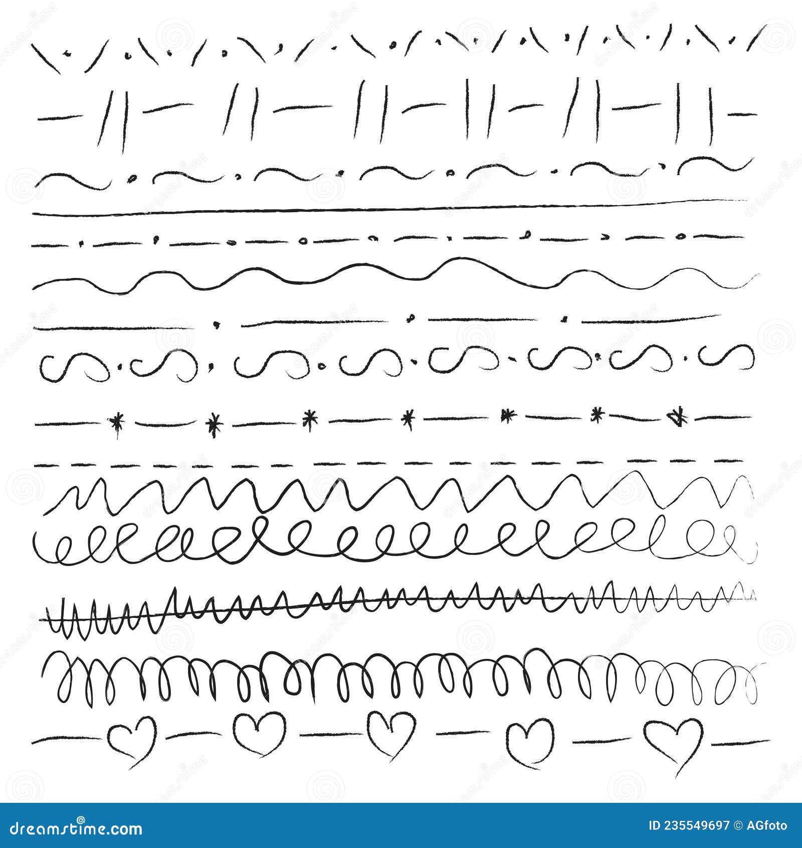 Hand drawn lines stock vector. Illustration of chain - 235549697