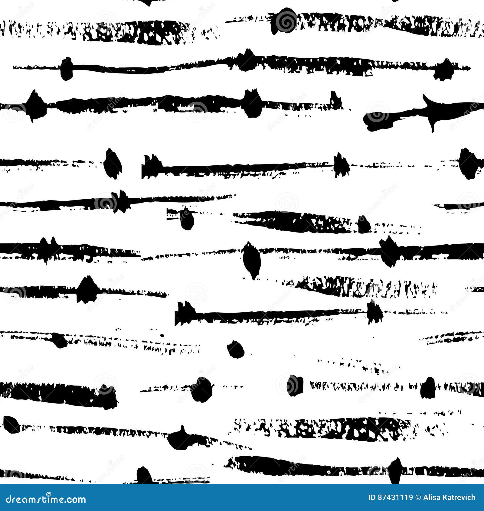 Hand Drawn Lines. Seamless Pattern Stock Vector - Illustration of ...