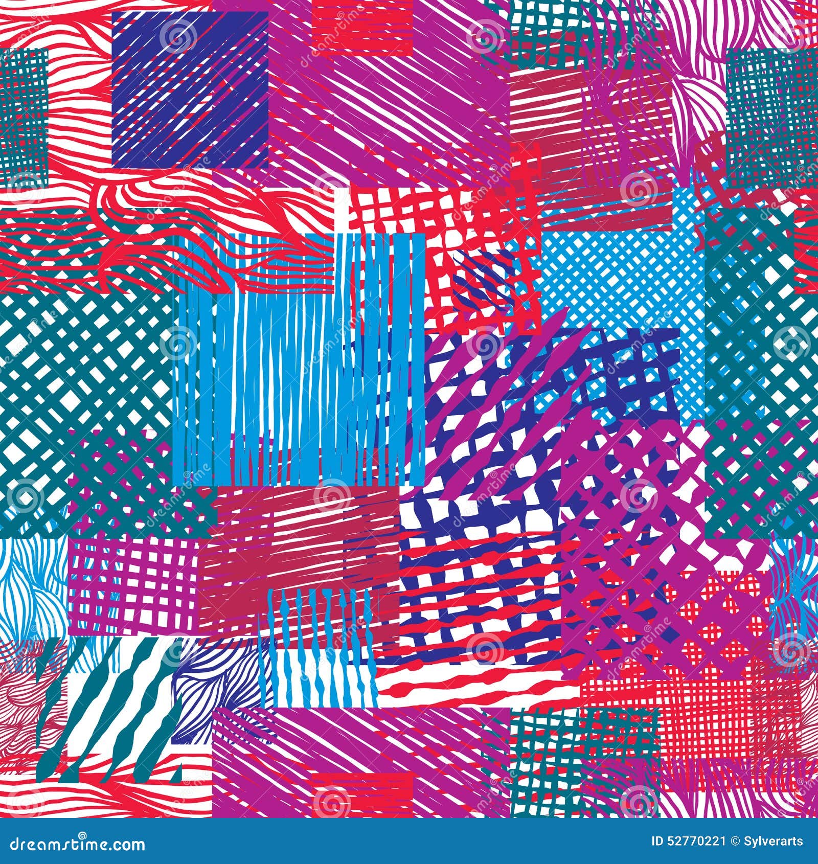 Hand Drawn Lines Textures Grunge Style Seamless Pattern, Vector Stock ...